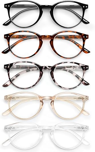 JOLISU 5 Pack Reading Glasses for Women/Men - Blue Light Filtering ...