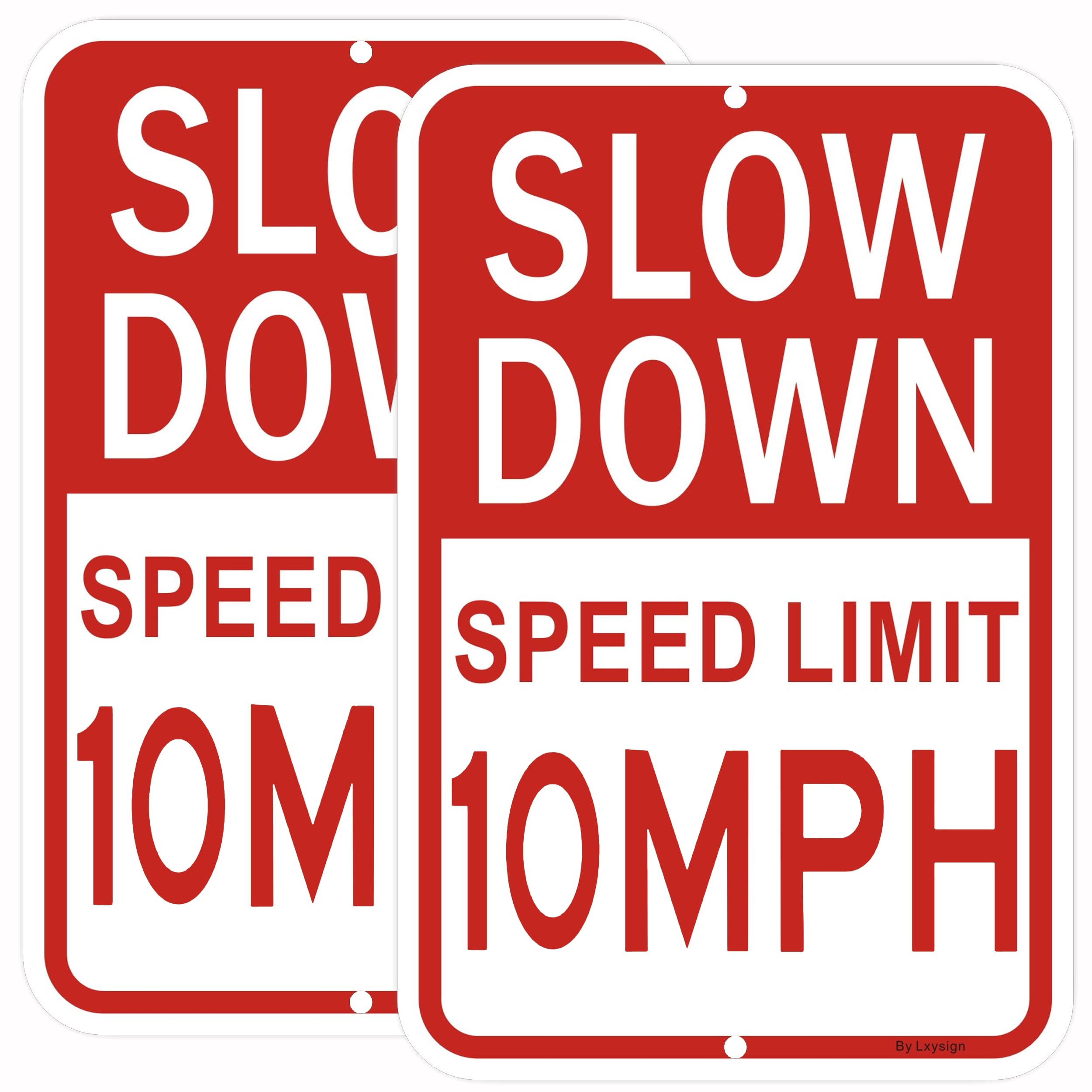 Amazon.com: Slow Down Sign, Speed Limit 10 MPH Sign, 18x12 Inches ...