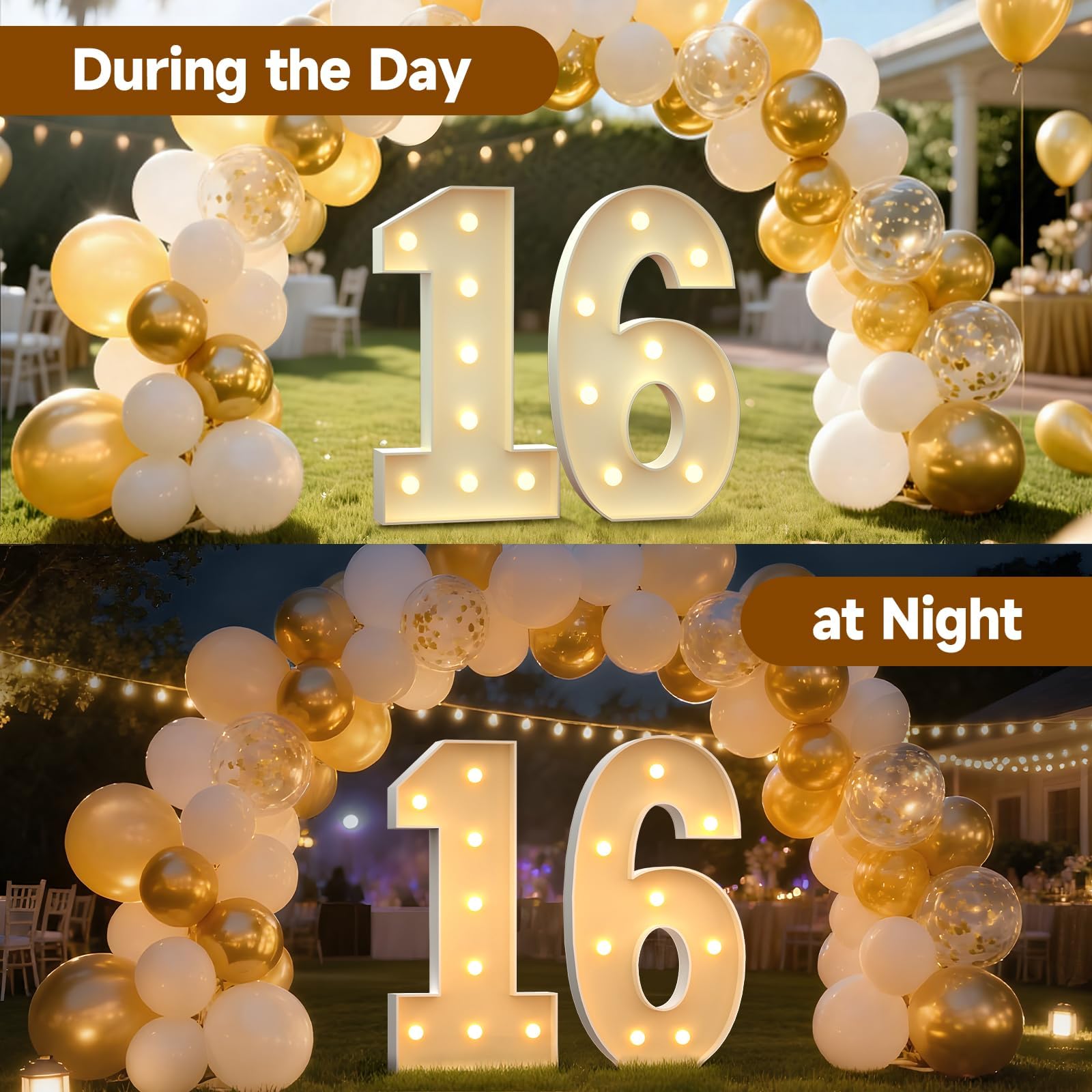 Snapklik.com : 3FT Marquee Number 16 Large Light Up Numbers For 16th ...