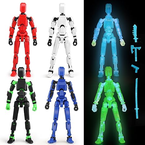 Amazon.com: Luminous 13 Action Figure Set, 6PCS Robot Action Figure ...