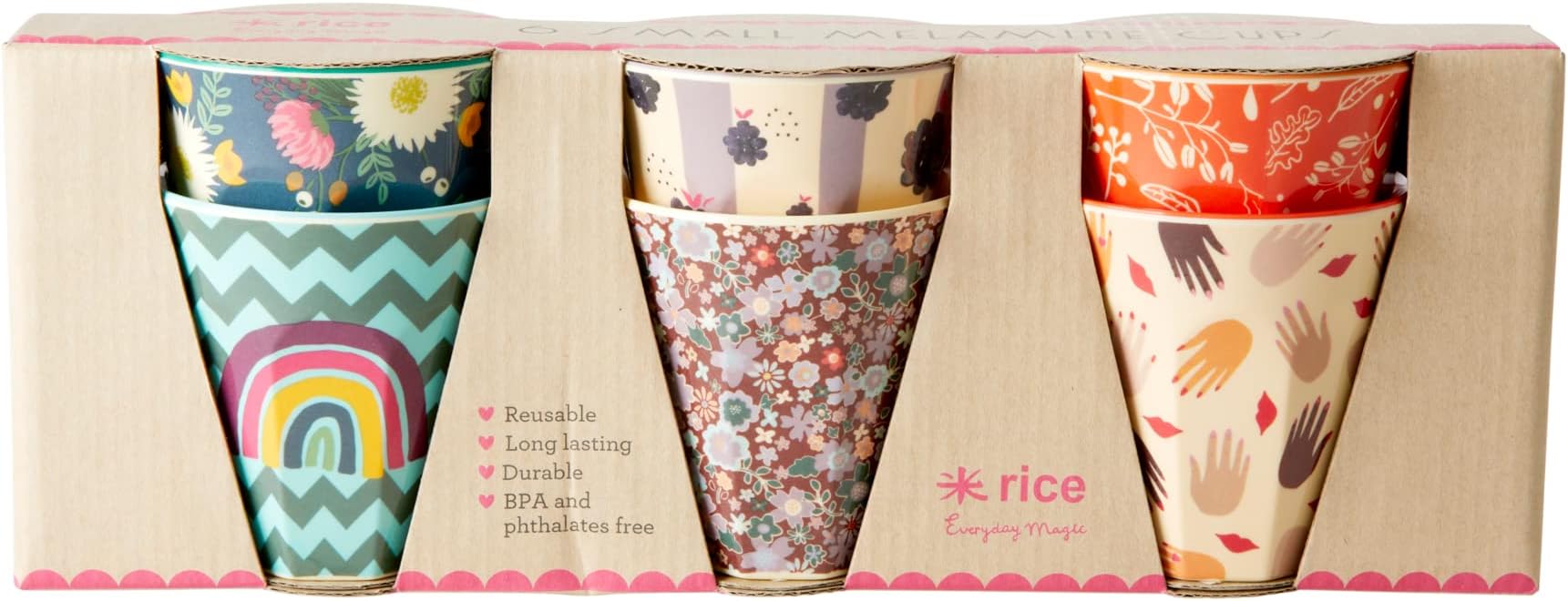 Amazon.com: RICE Melamine Cups in Assorted Colors (6 Pcs) – Lightweight ...