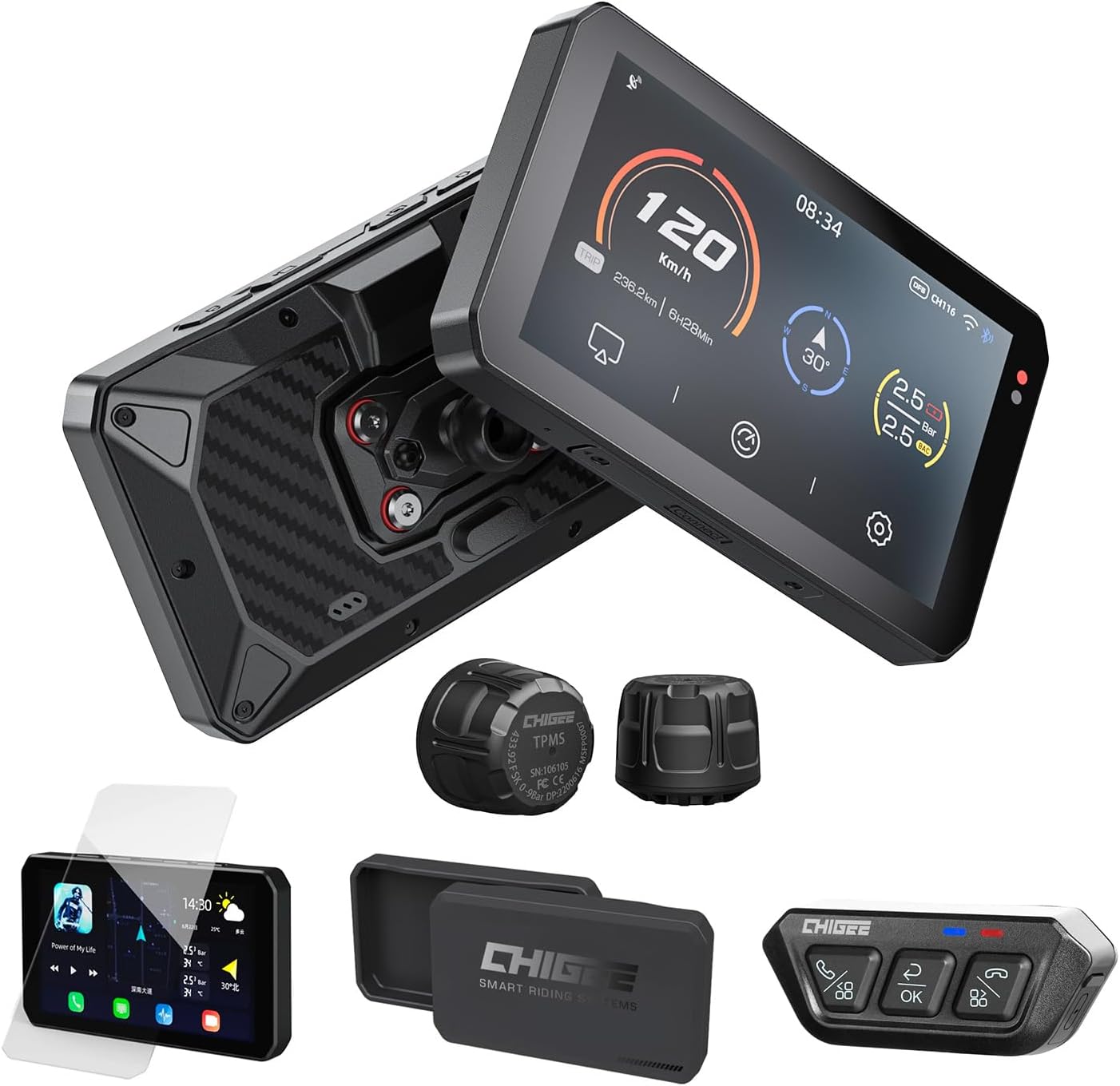 Amazon.com: CHIGEE AIO-5 Play & External Tire Pressure Sensor ...