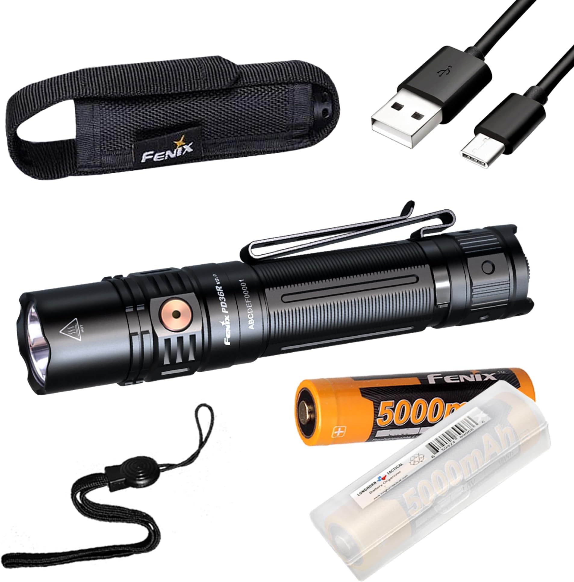 Amazon.com: Fenix PD35R Tactical Flashlight, USB-C Rechargeable, 1700 ...