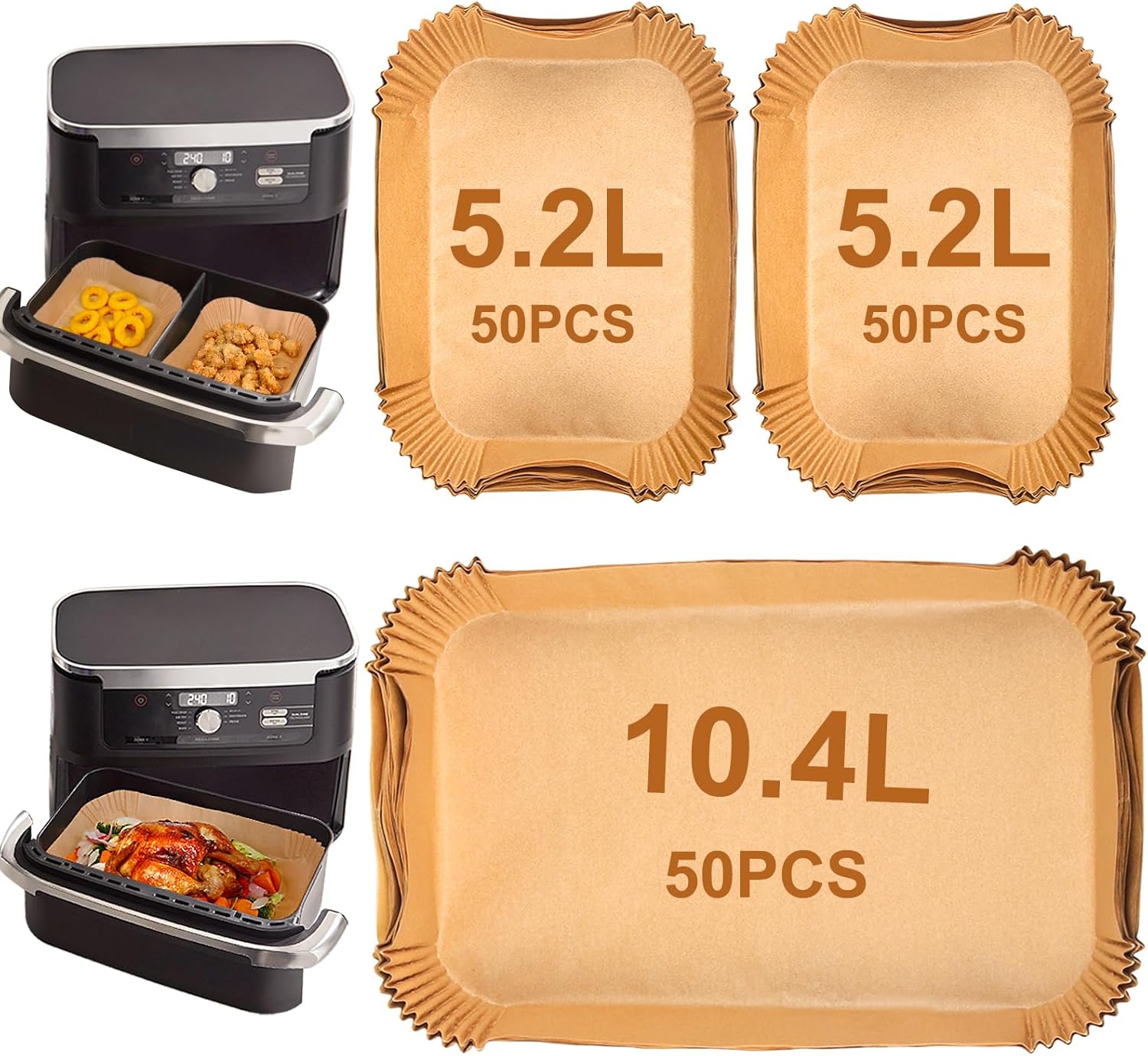 YQL 150pcs Airfryer Backpapier für Ninja Foodi Flexdrawer 10,4 L ...