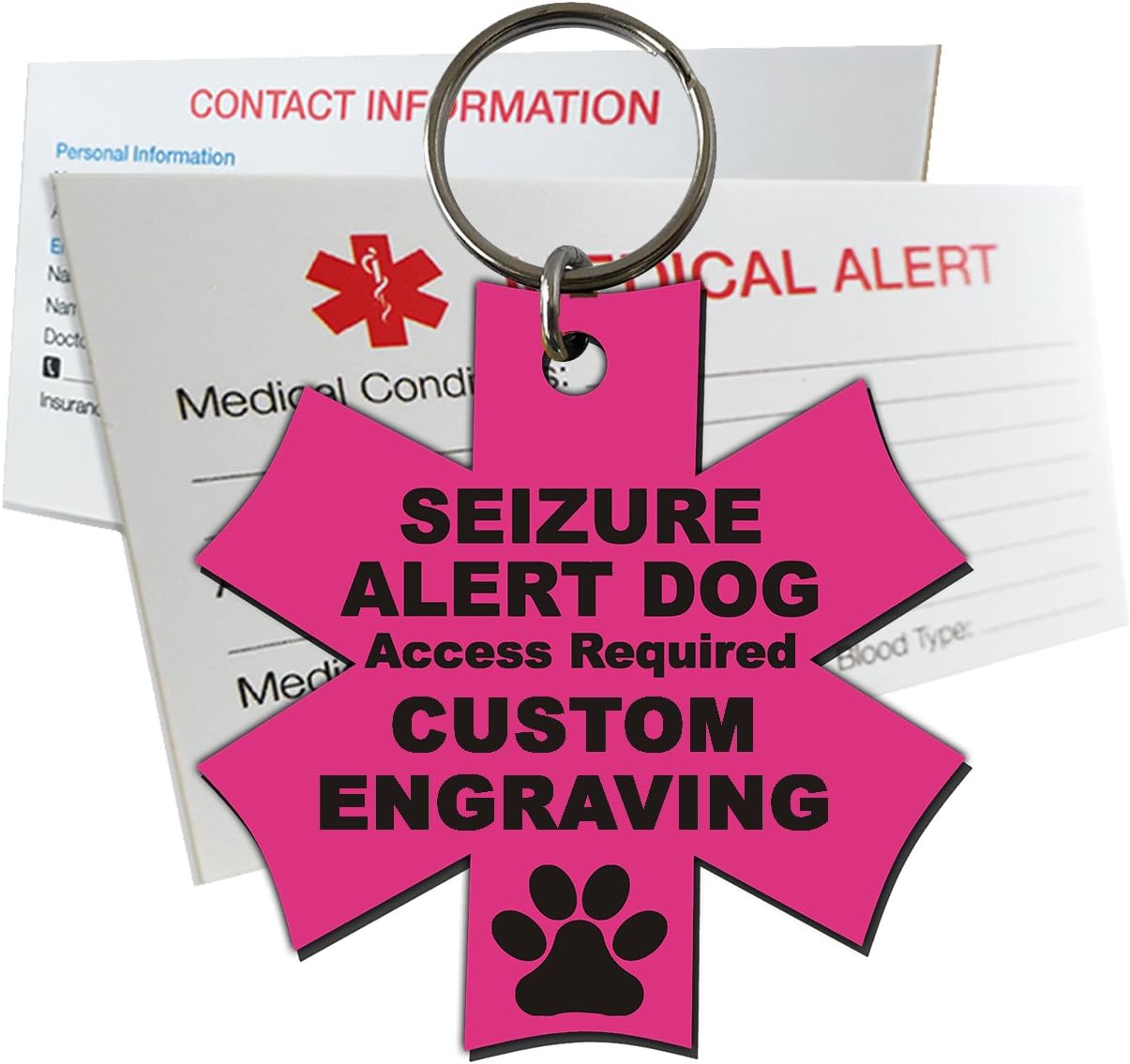 Amazon.com : Seizure Alert Service Dog Identification Tag Custom ...