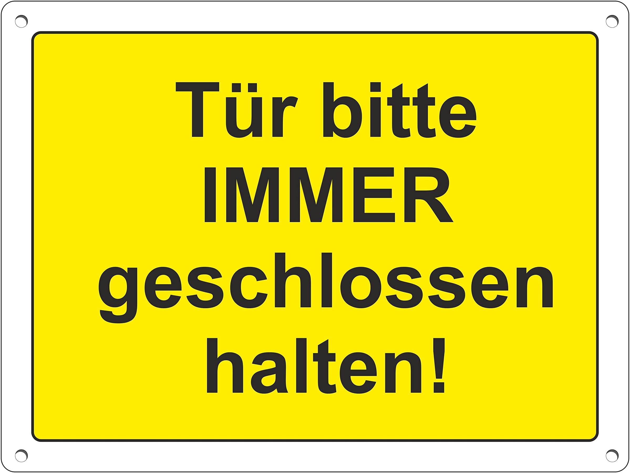 Hinweisschild rechteckig TÜR SCHLIESSEN! 18 x 10 cm | Hinweisschild aus ...