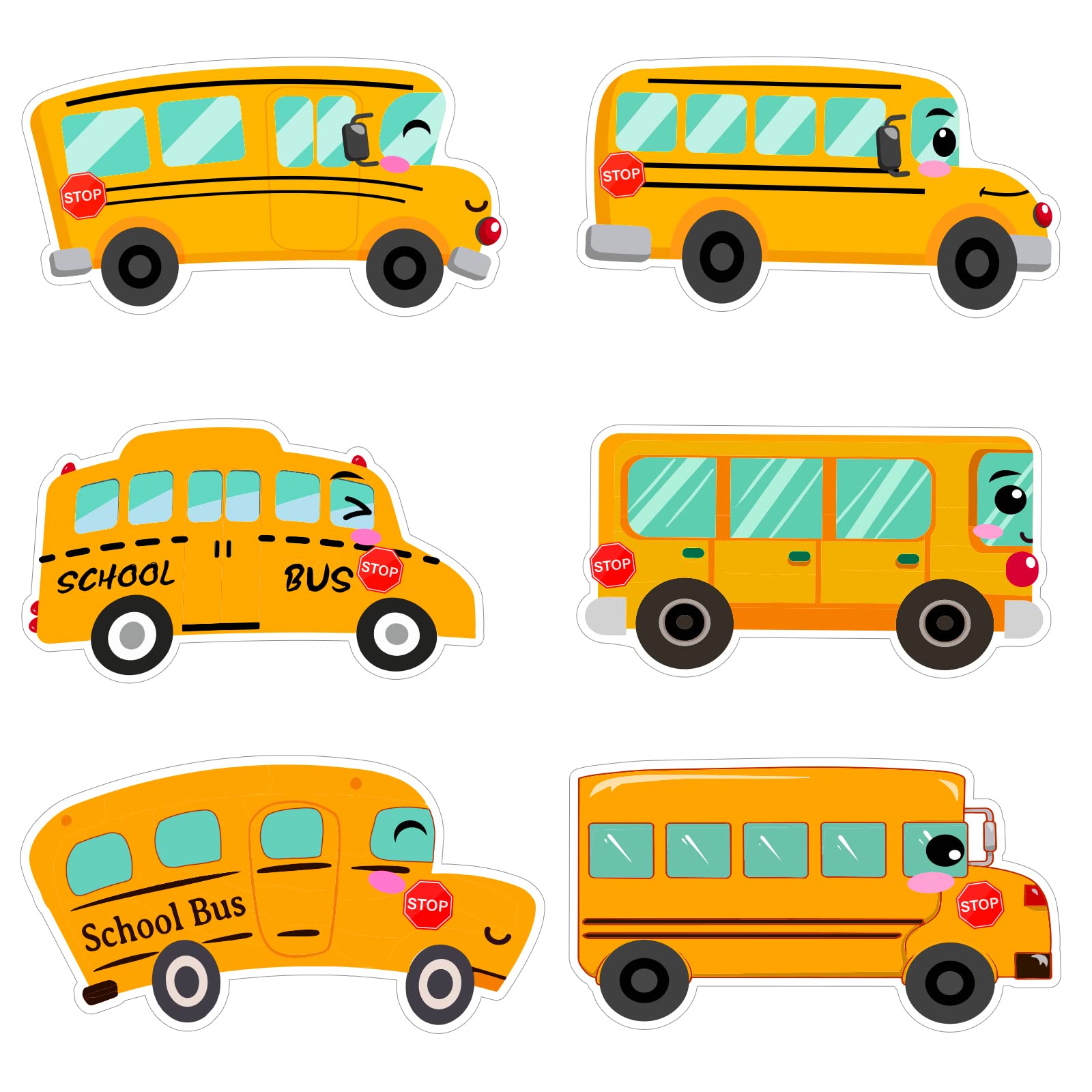 Petcee 36pcs Colorful School Bus Cut Outs For Classroom Decoration ...