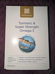 Healthspan Turmeric & Omega 3 | 60 Capsules | Added Vitamin C & Vitamin ...