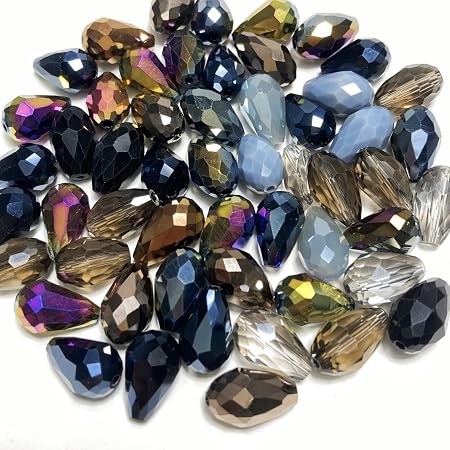 Amazon.com: Honkoolly 200pcs Teardrop Crystal Glass Beads 4x6mm ...