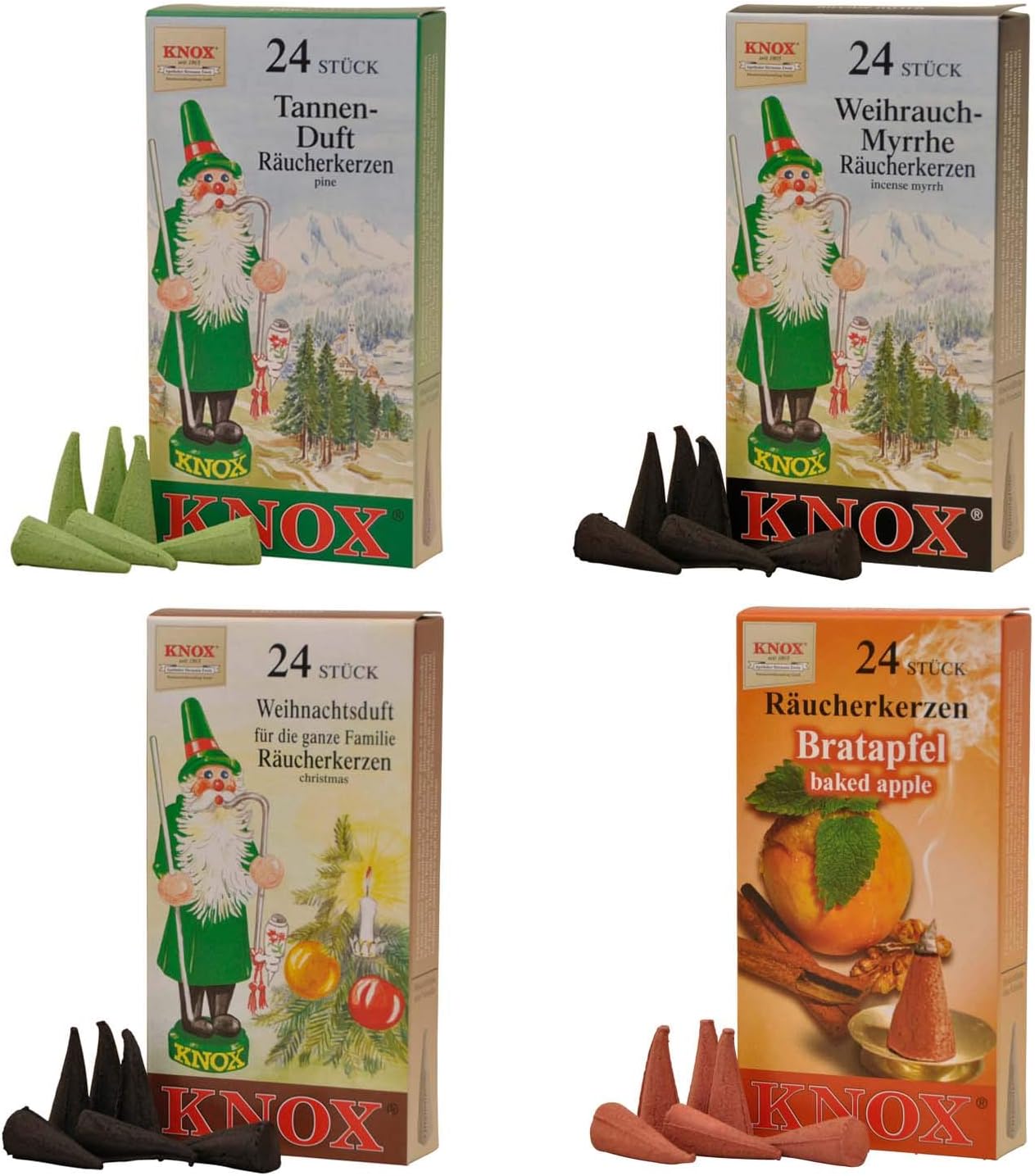 Amazon.com: Knox Chocolate Scented Incense Cones, Pack of 24, Made in ...