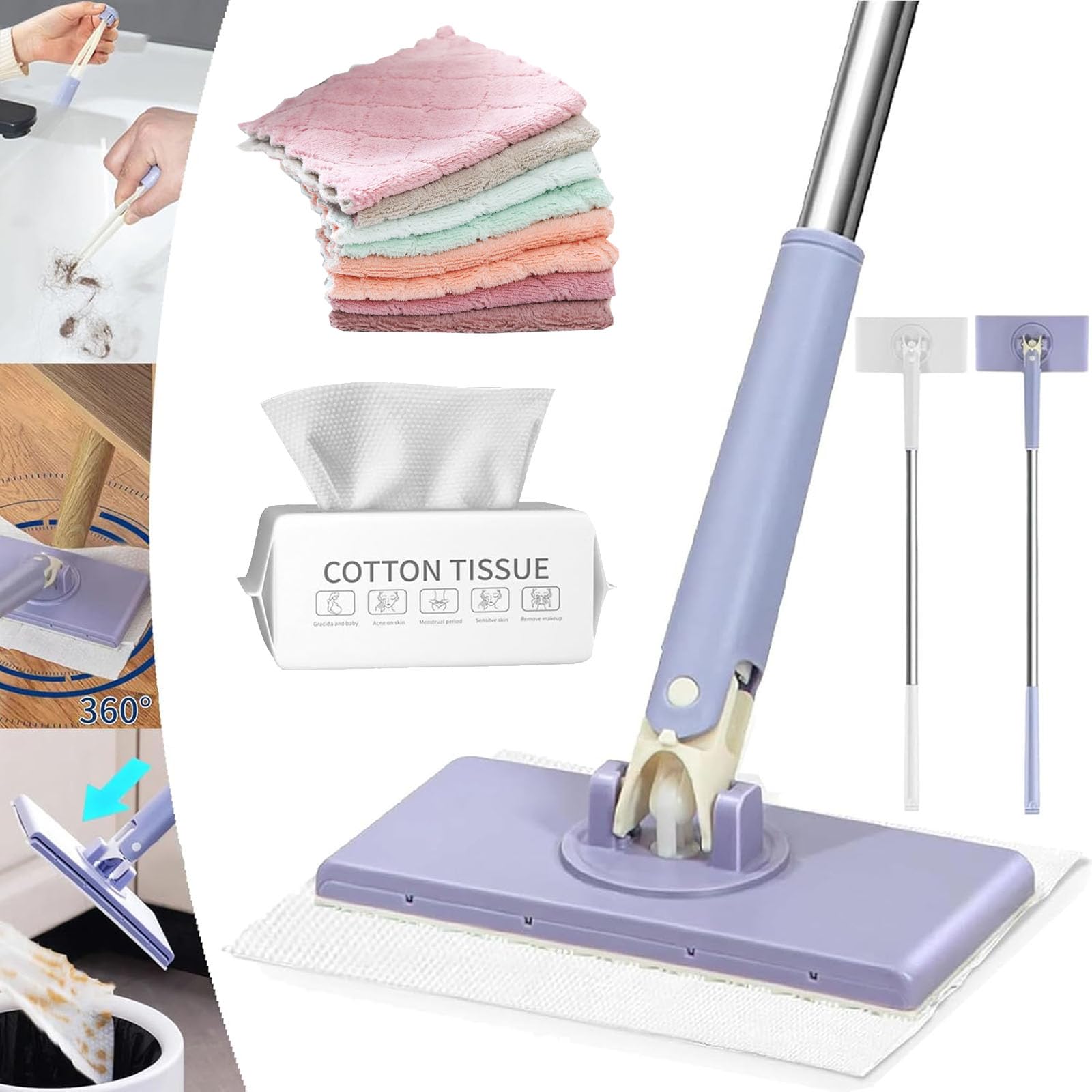 Amazon.com: Automatic Cloth Changing Mini Mop, Hands-Free Mini Mop ...