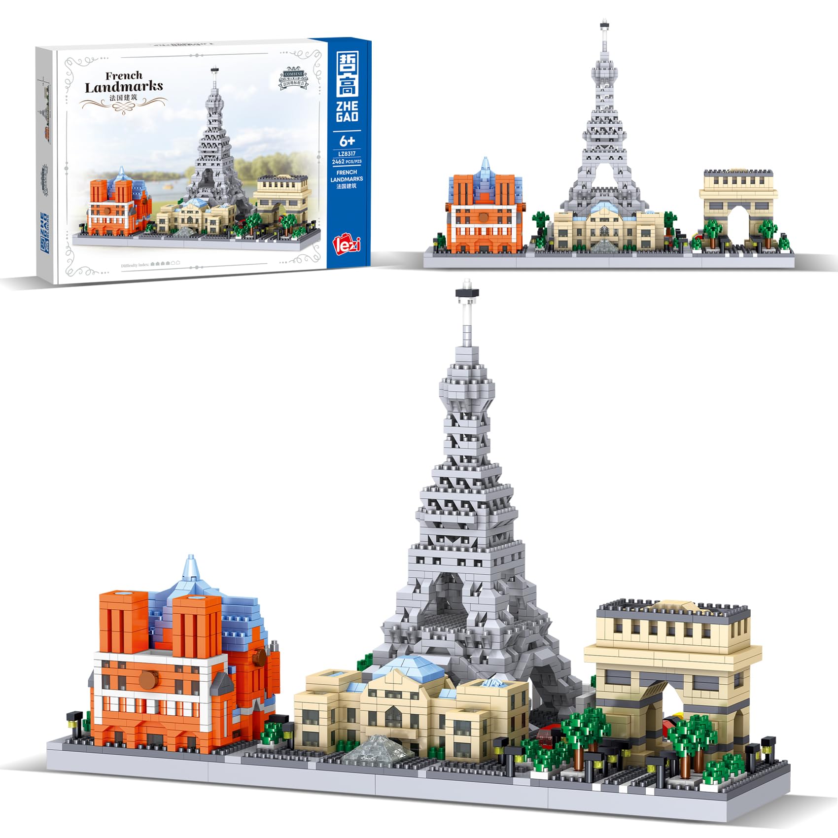 Amazon.com: 2462PCS Paris Skyline Micro Mini Blocks Architecture ...