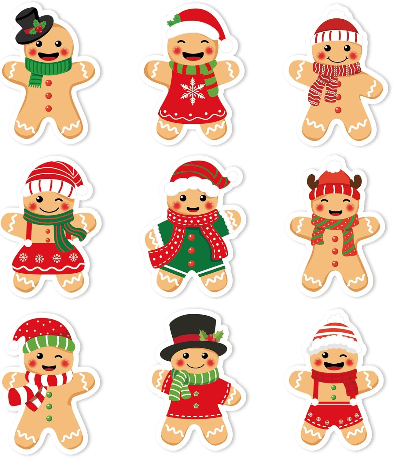 Amazon.com: Small Christmas Stickers Gingerbread Man Decals, 240Pcs ...