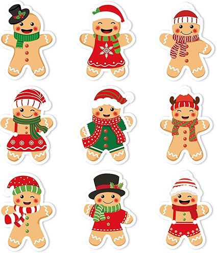 Amazon.com: Small Christmas Stickers Gingerbread Man Decals, 240Pcs ...