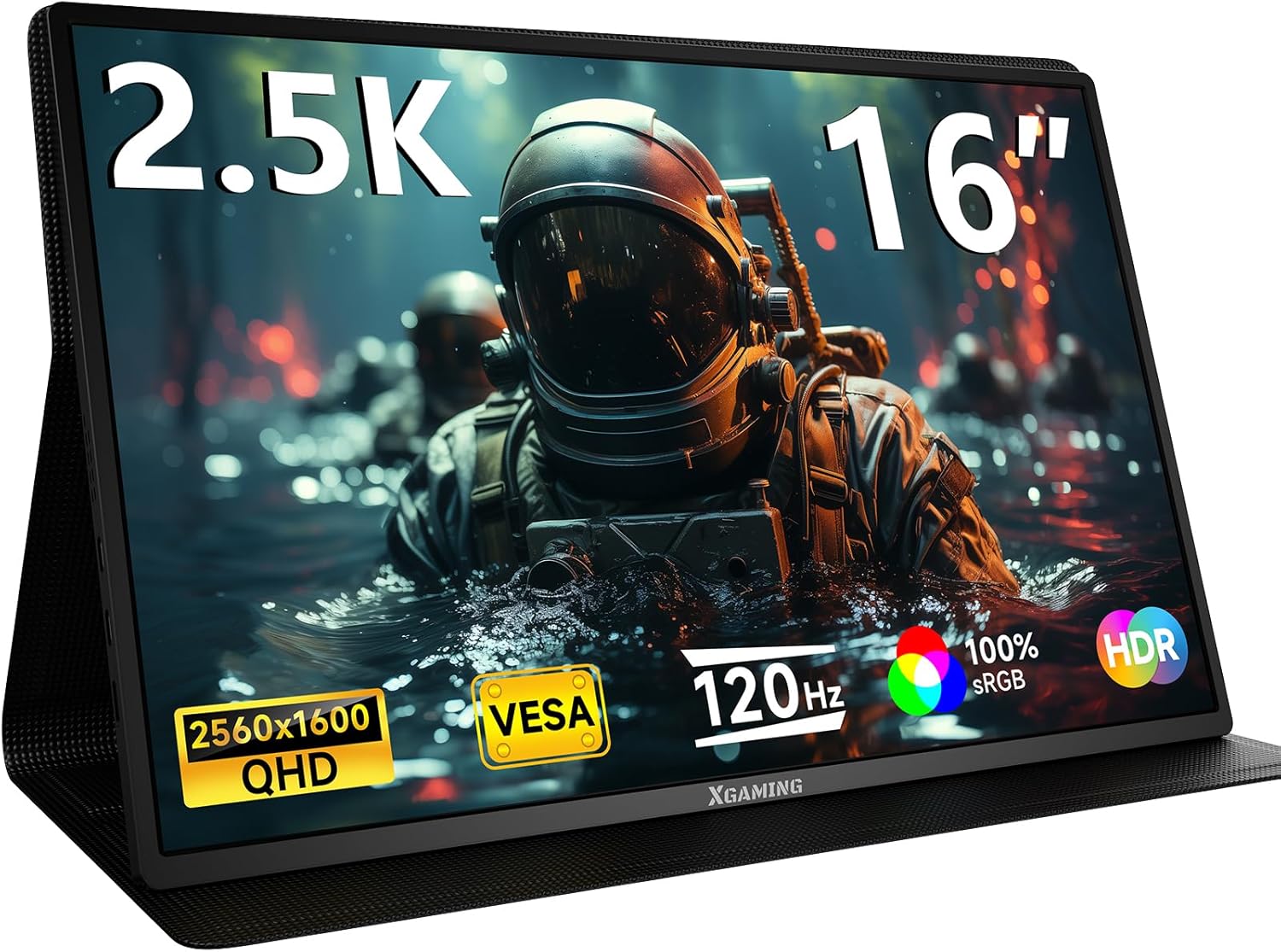 Amazon.com: Portable Monitor 16 Inch QHD 2.5K 2560*1600,100% sRGB,120Hz ...
