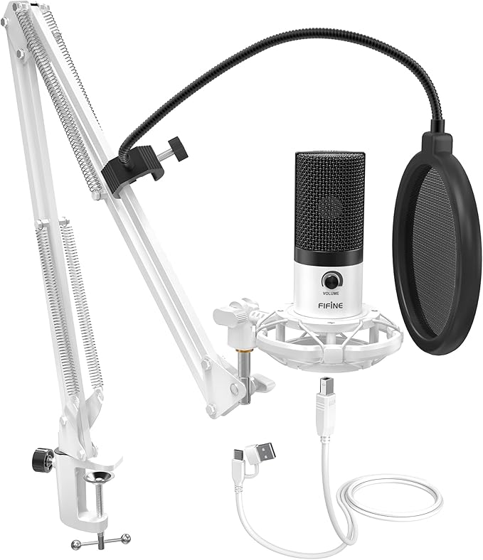 Amazon.com: FIFINE USB Recording Microphone Kit, Studio Condenser ...