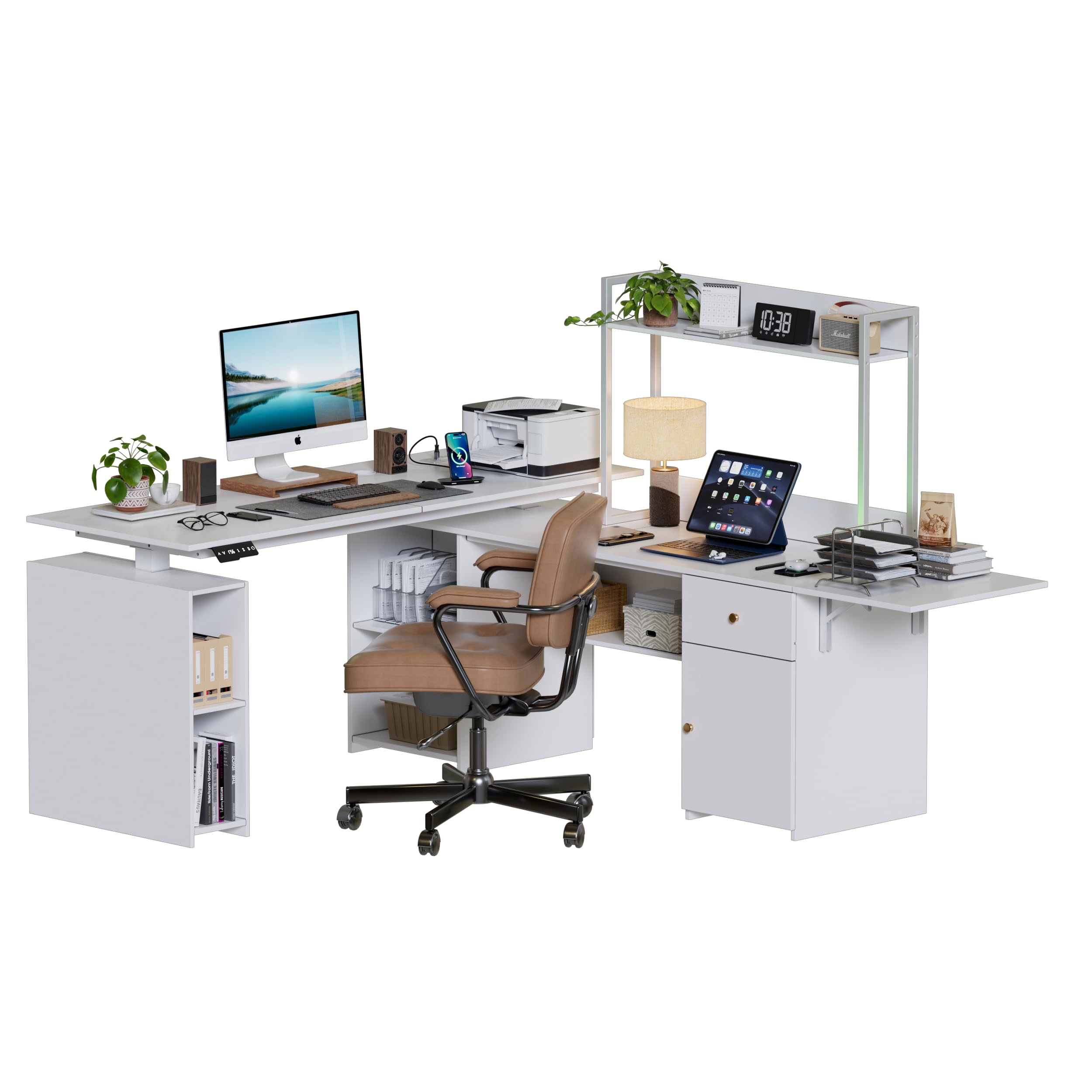 Amazon.com: PAKASEPT 63'' L Shaped Electric Standing Desk, Height ...