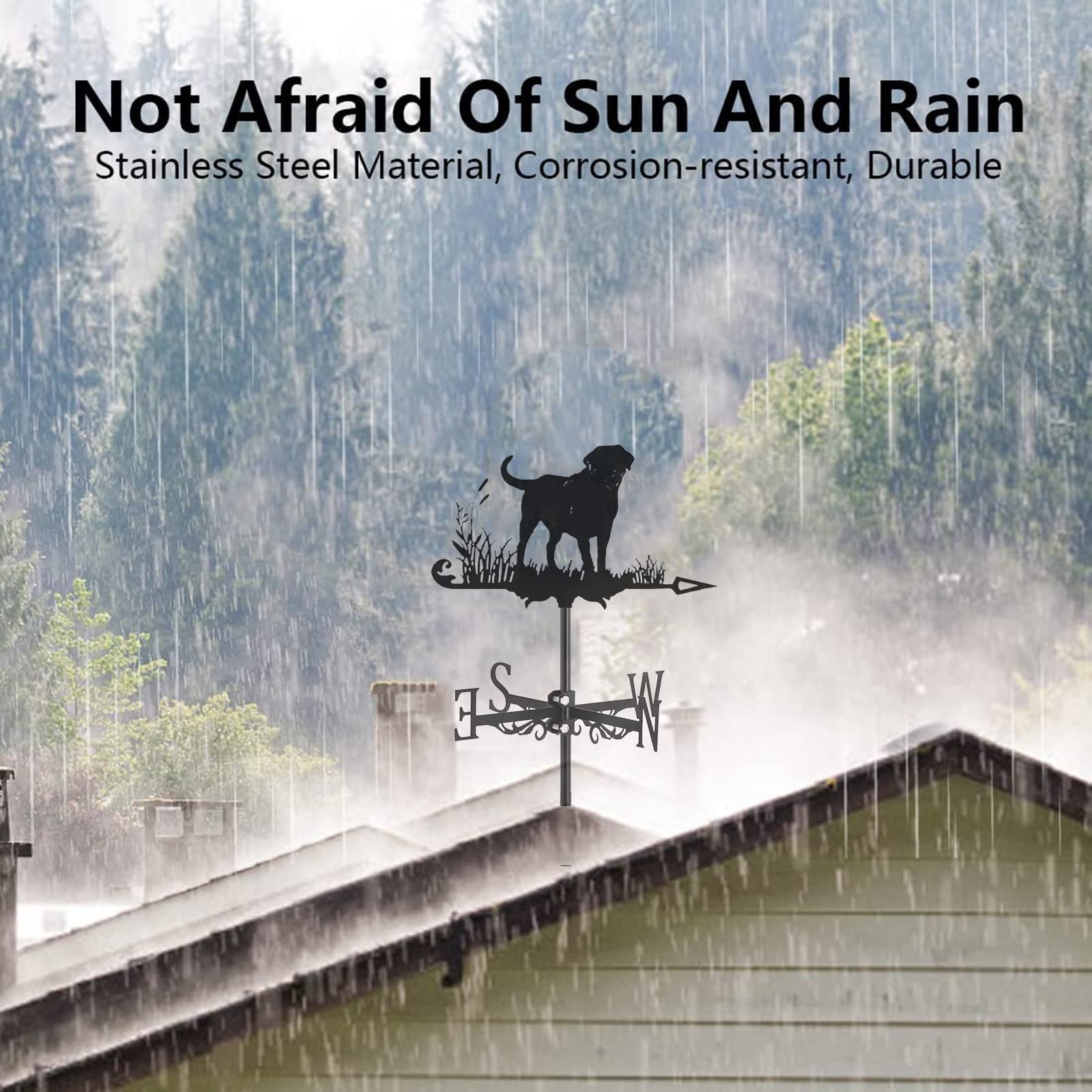 Golden Retriever Silhouette Wind Vane For Roof Garden Decor Golden ...