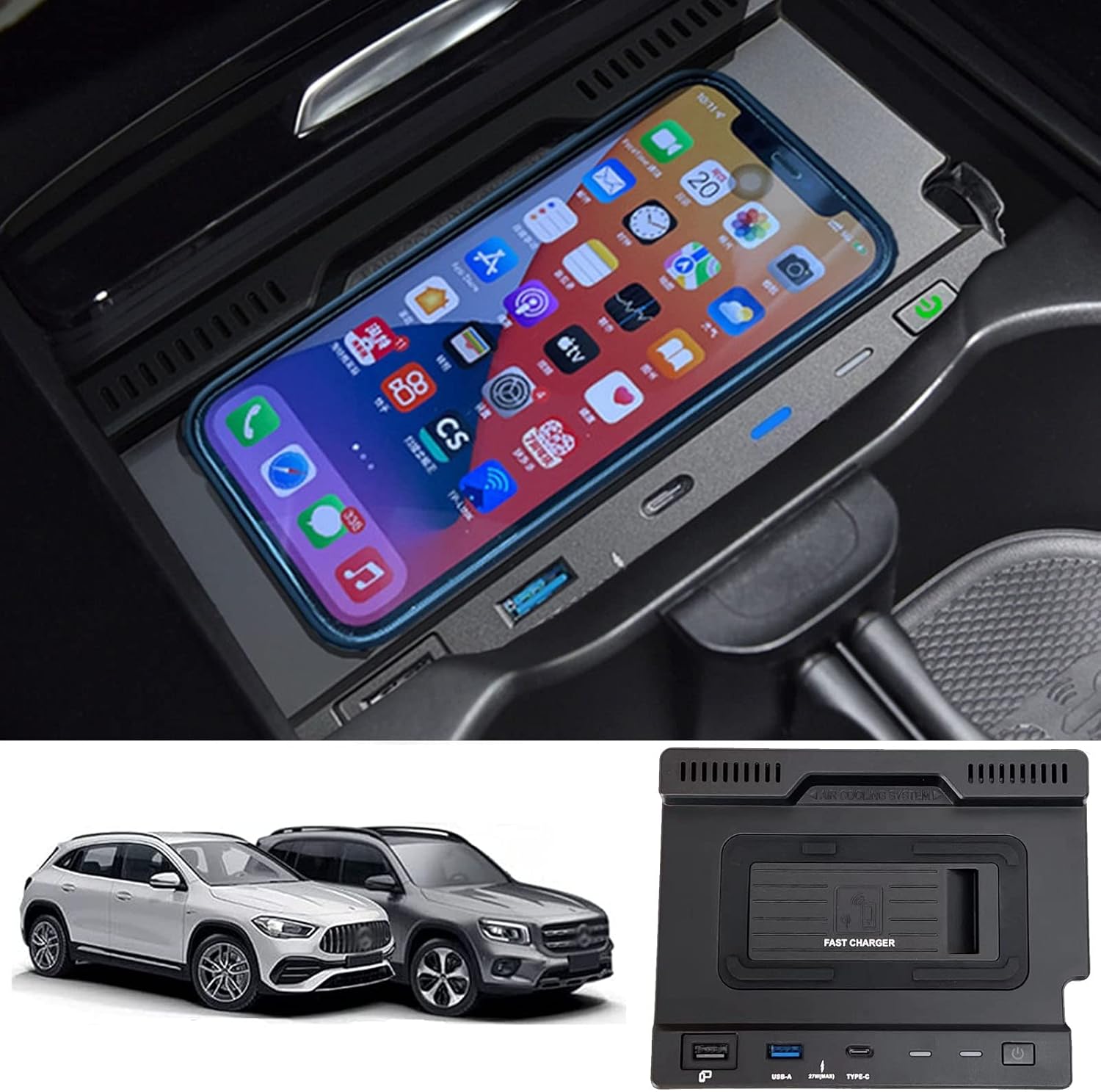 Amazon.com: Wireless Car Charger Compatible with Mercedes-Benz A-Class ...