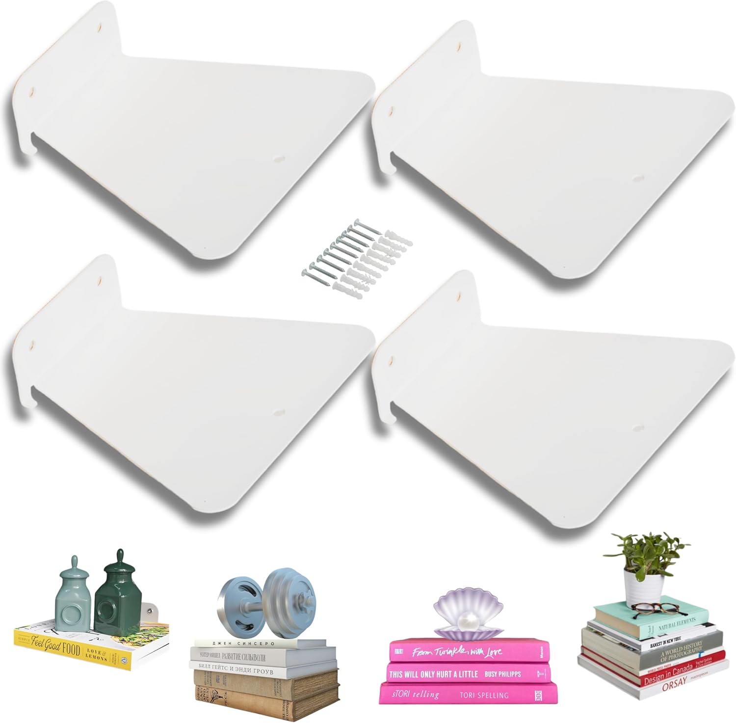 Amazon.com: GENIORI Invisible Floating Bookshelves Hidden Shelf, 40 lbs ...