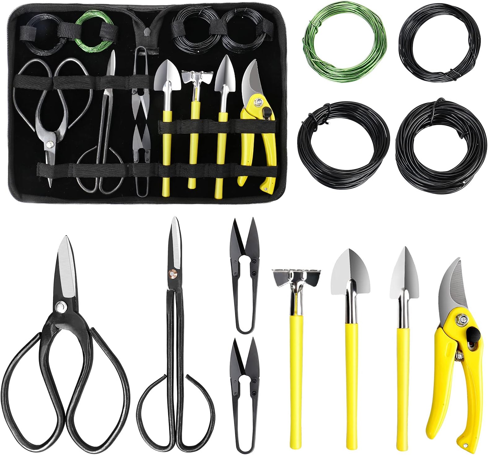 Amazon.com: LIHAO 9 Piece Basic Bonsai Tools Set, Includes Pruning ...