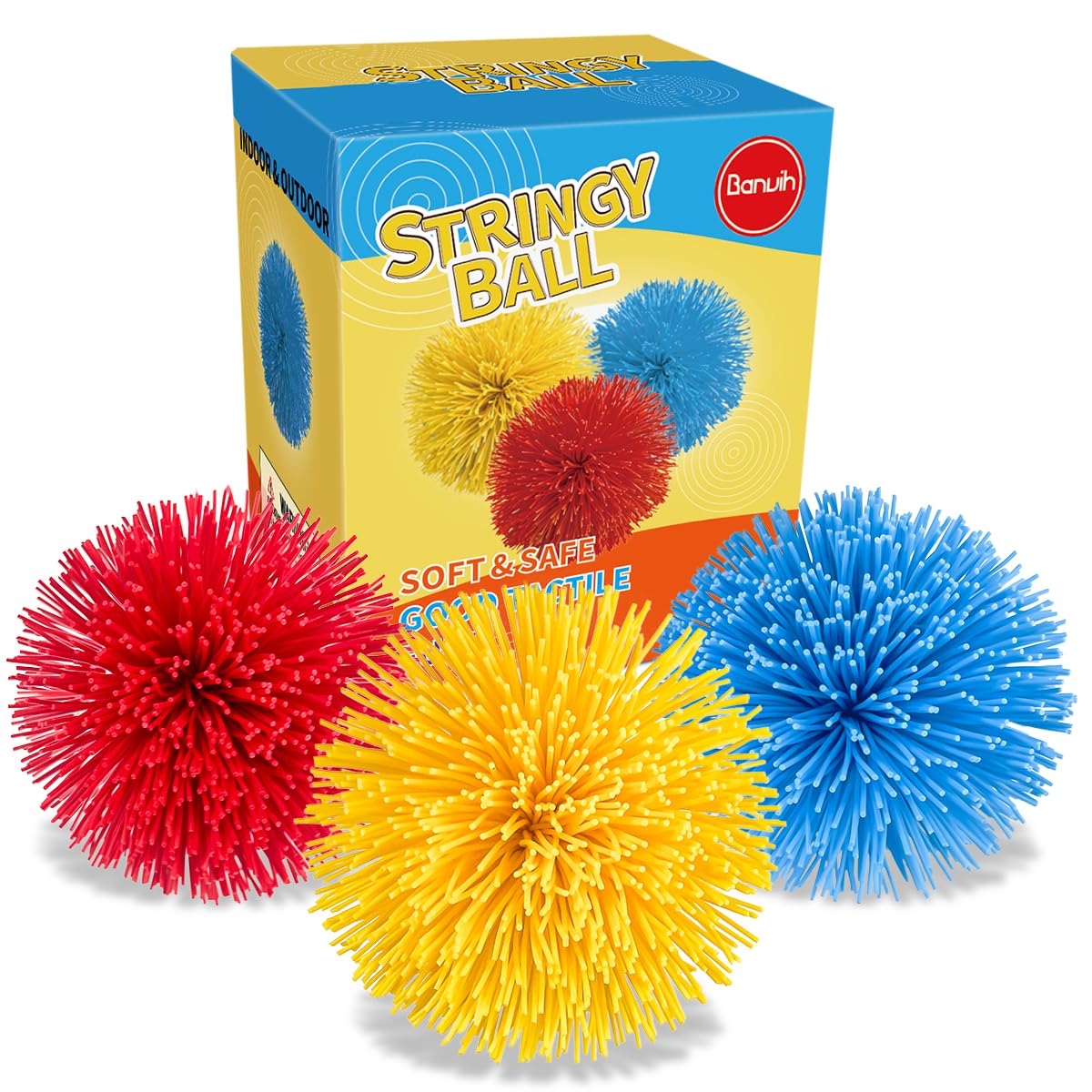 Snapklik.com : 3 Pack Monkey Stringy Balls 4 Inch Large Sensory ...