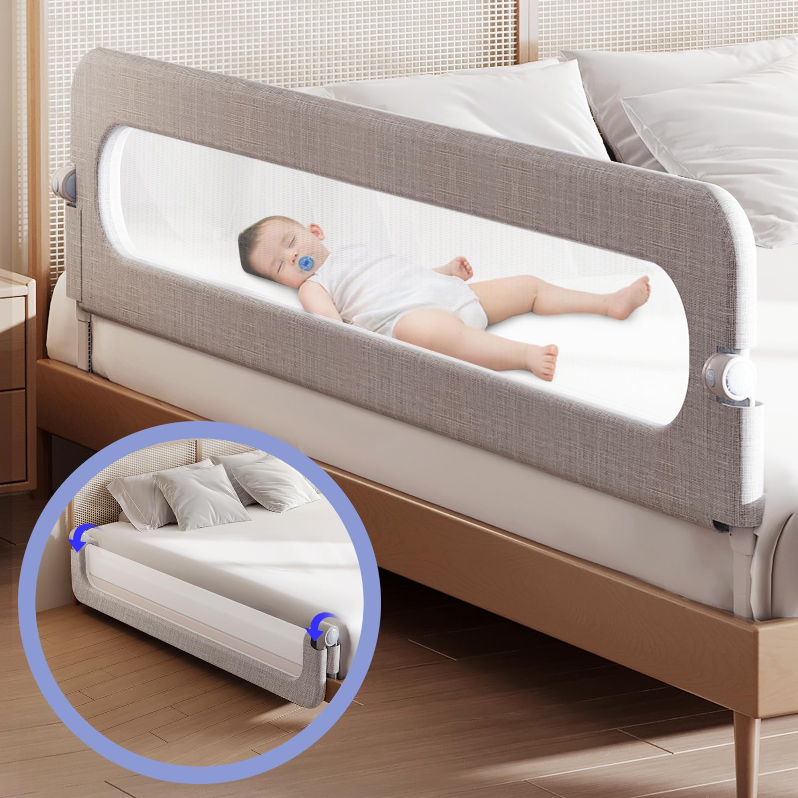 Amazon.com: Baby Bed Rails Guard for Toddlers - Toddler Bed Rail for ...
