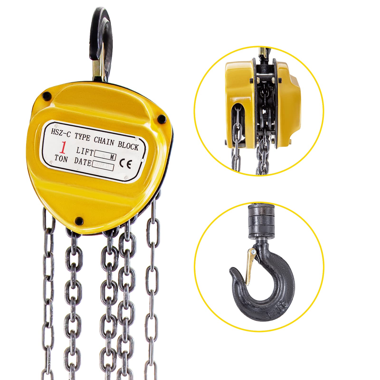 Vevor Chain Hoist 2200lbs 2ton Chain Block Hoist Manual Chain ...