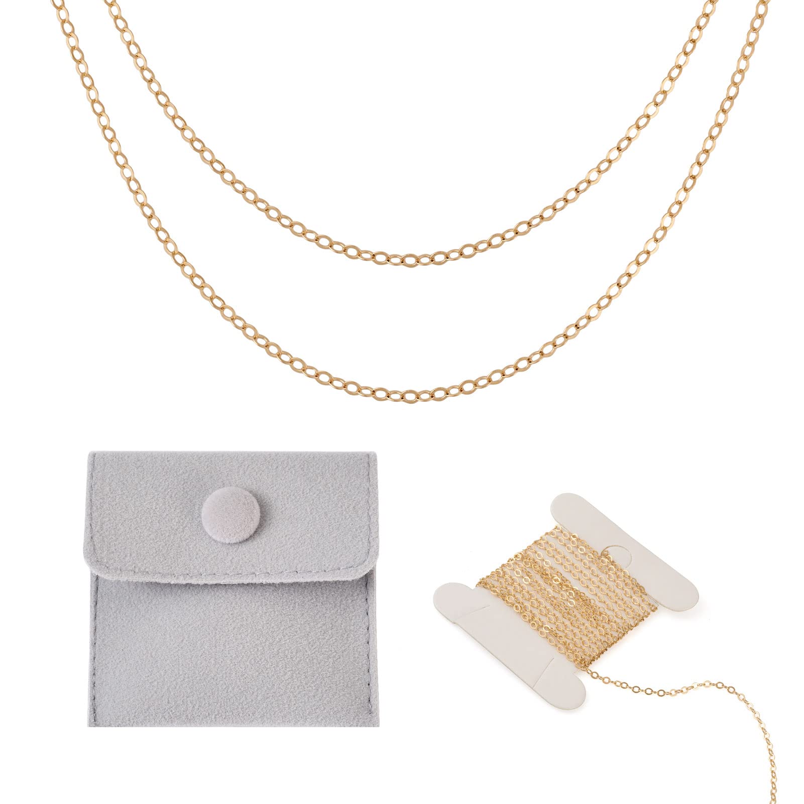 Amazon.com: Pandahall 3.28 Feet Permanent Jewelry Chains Necklace ...