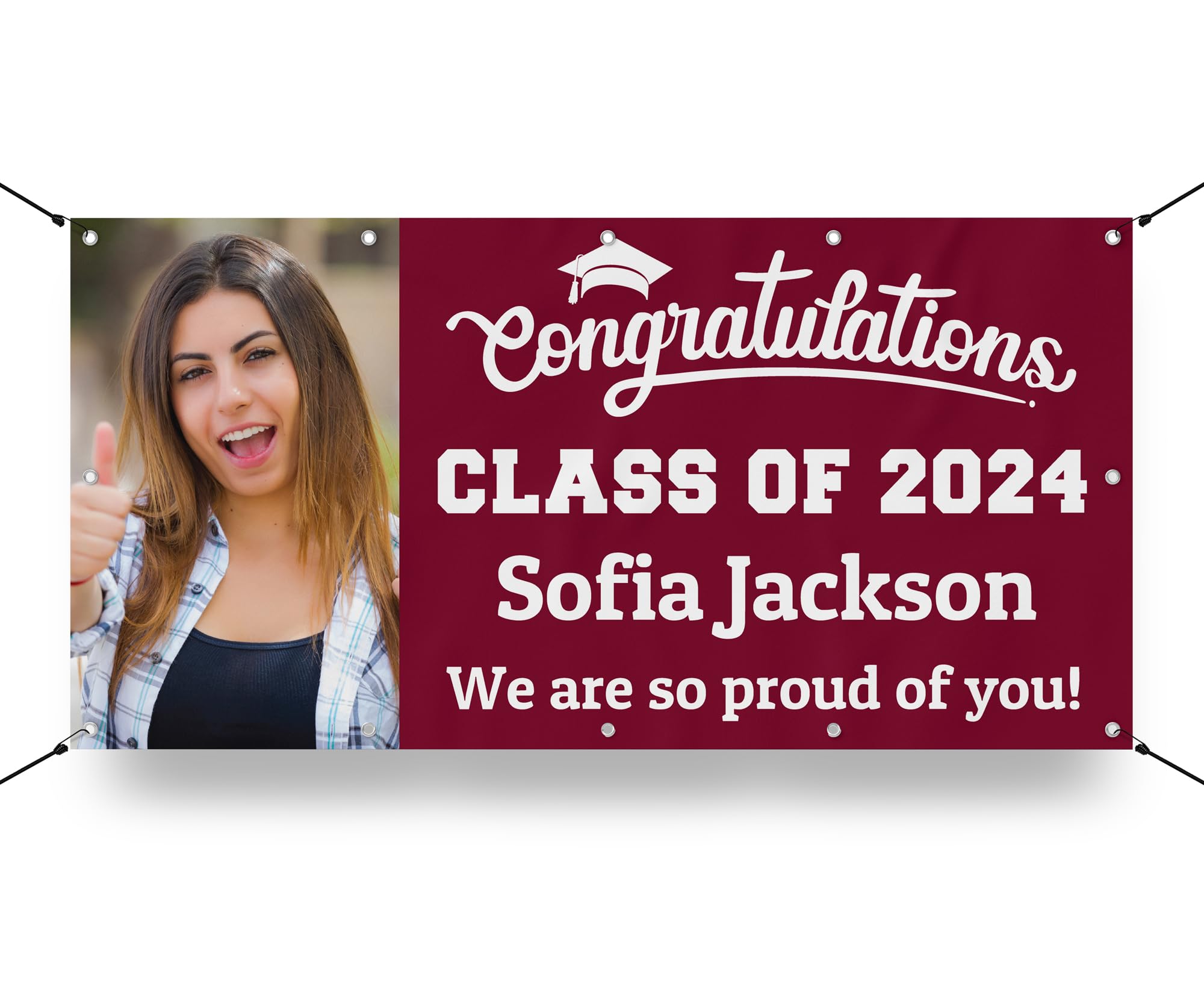 Amazon.com: Personalized Graduation Photo Vinyl Banner Sign - Class of ...