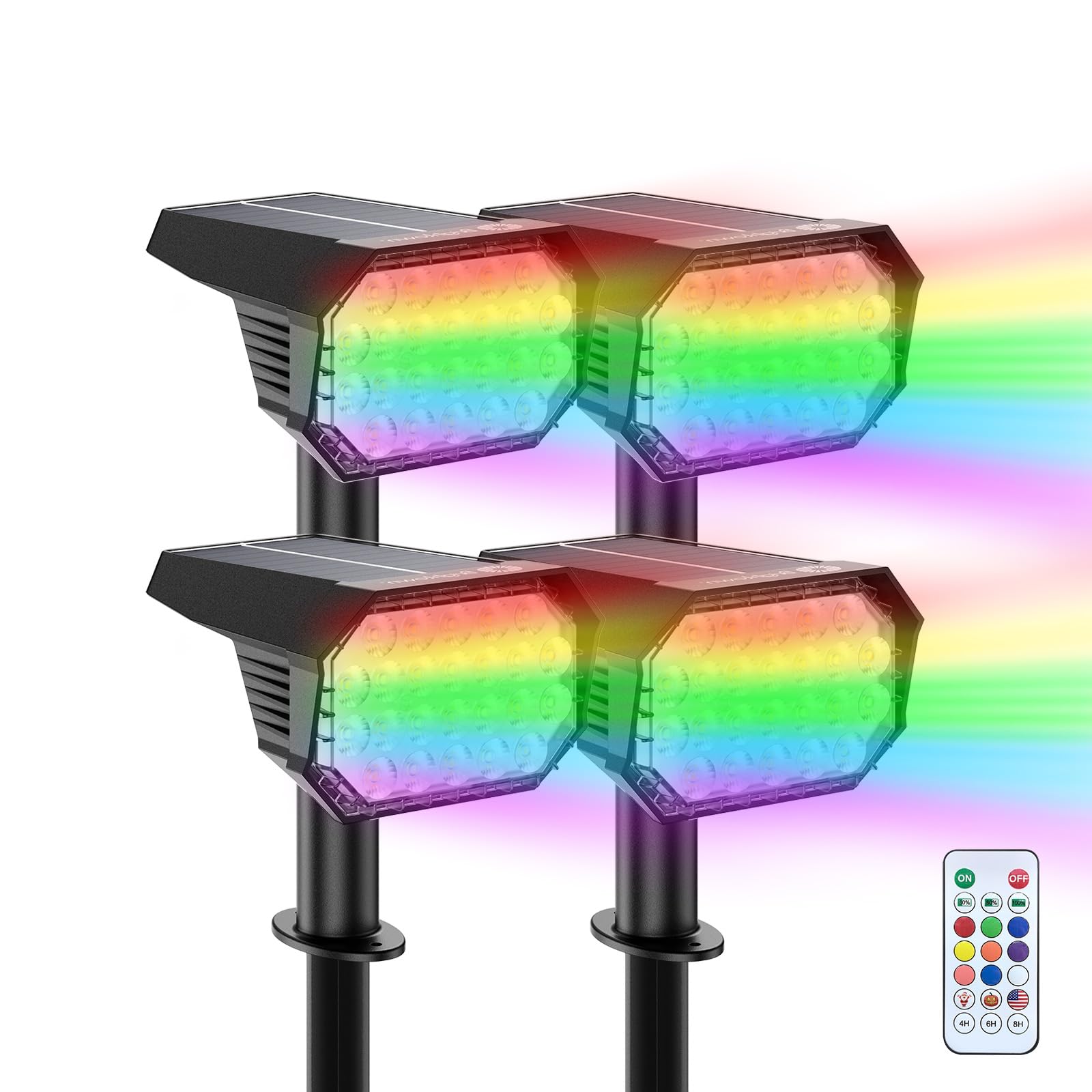 Brightown Solar Color Changing Lights Waterproof, Multicolor RGB Solar ...
