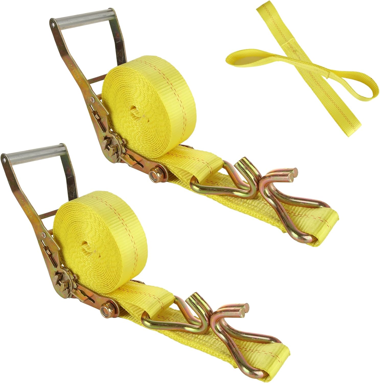 Amazon.com: CYEAH 2 Pack 2" x 16' Ratchet Strap Tie Down with Soft Loop ...