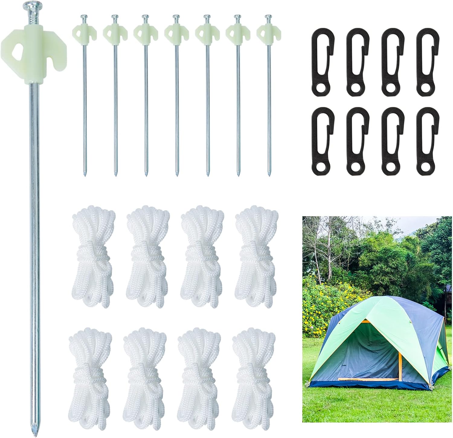 Amazon.com: Tent Stakes - 8 Pcs 9.8" Heavy Duty Metal Camping Pop Up ...