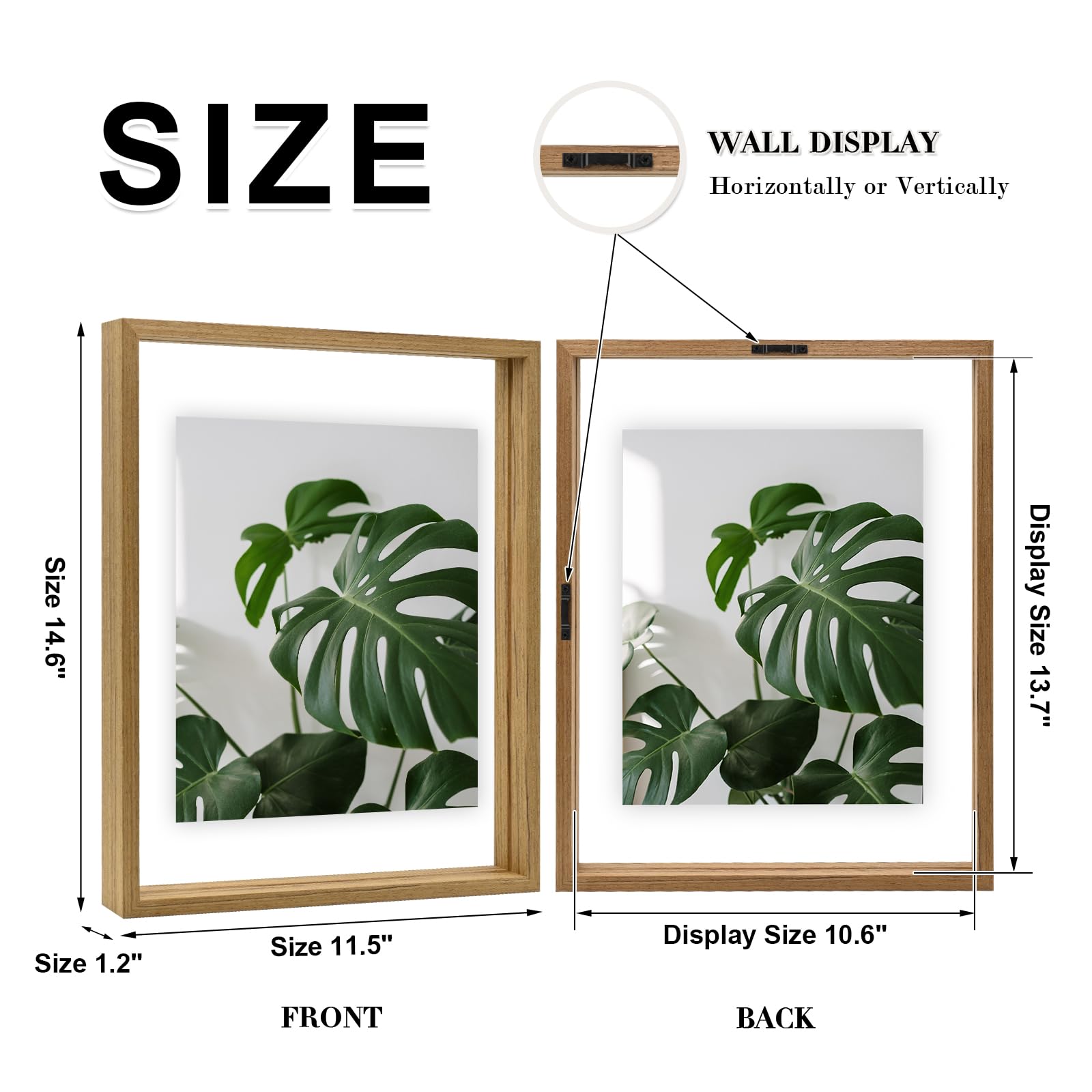 Snapklik.com : 11x14 Floating Frames Set Of 2, Double Plexiglass ...