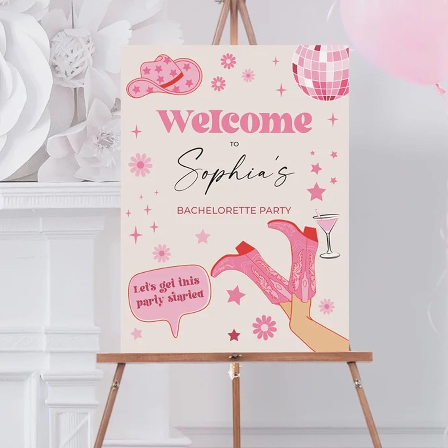 Amazon.com : Editable Bachelorette Party Welcome Sign Template ...