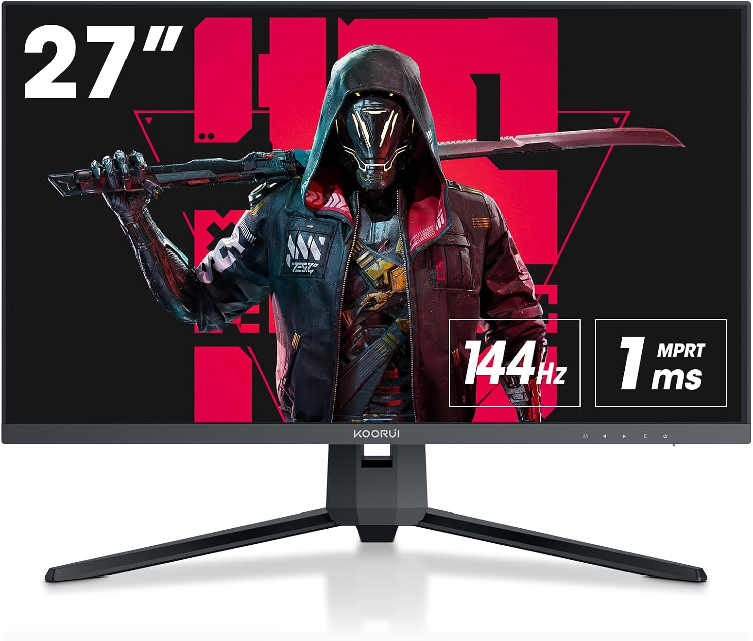 KOORUI Monitor Gaming 27", Display VA, 2560x1440 (WQHD 2K), 1ms ...