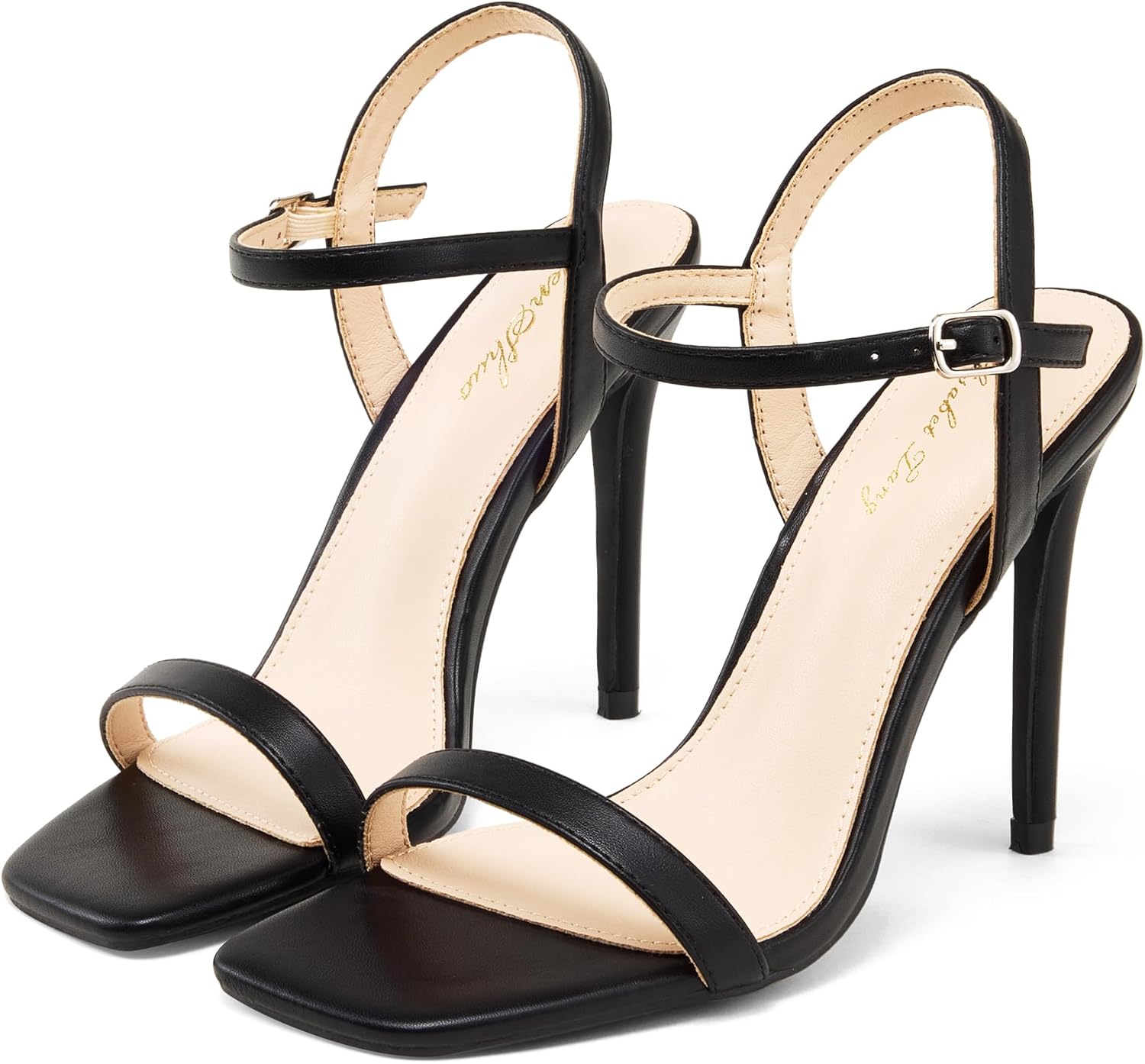 Amazon.com | Elisabet Tang Women's High Heeled Sandals 4 Inch Strappy ...