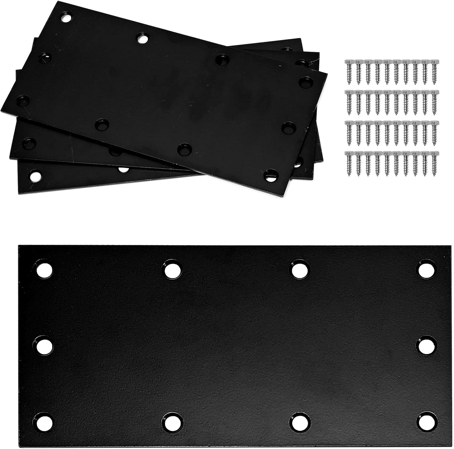 Amazon.com: Anxingo Black Tie Plate Bracket Length 9¼"L Width 4½" Steel ...