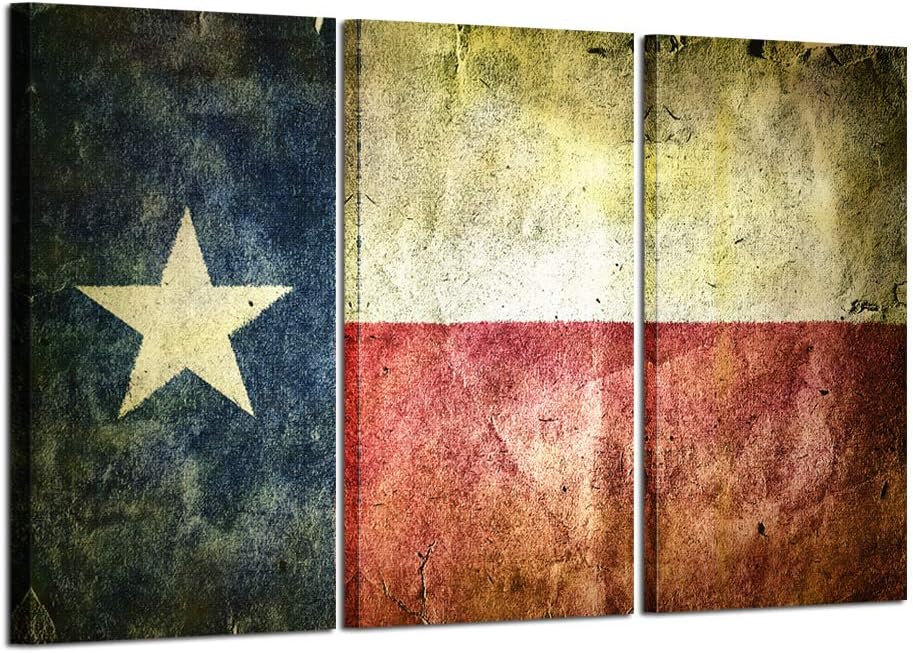 Amazon.com: KREATIVE ARTS Large 3 Pieces Texas State Flag Canvas Wall ...