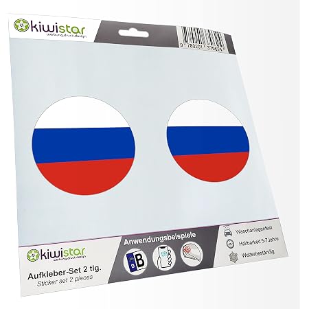 KIWISTAR - 2X Kennzeichenaufkleber - Russland - Kennzeichen Aufkleber ...