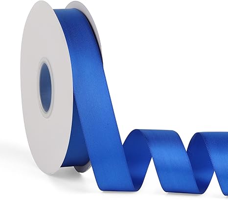 Amazon.com: Double Faced Solid Color Royal Blue Satin Ribbon 1" X 50 ...