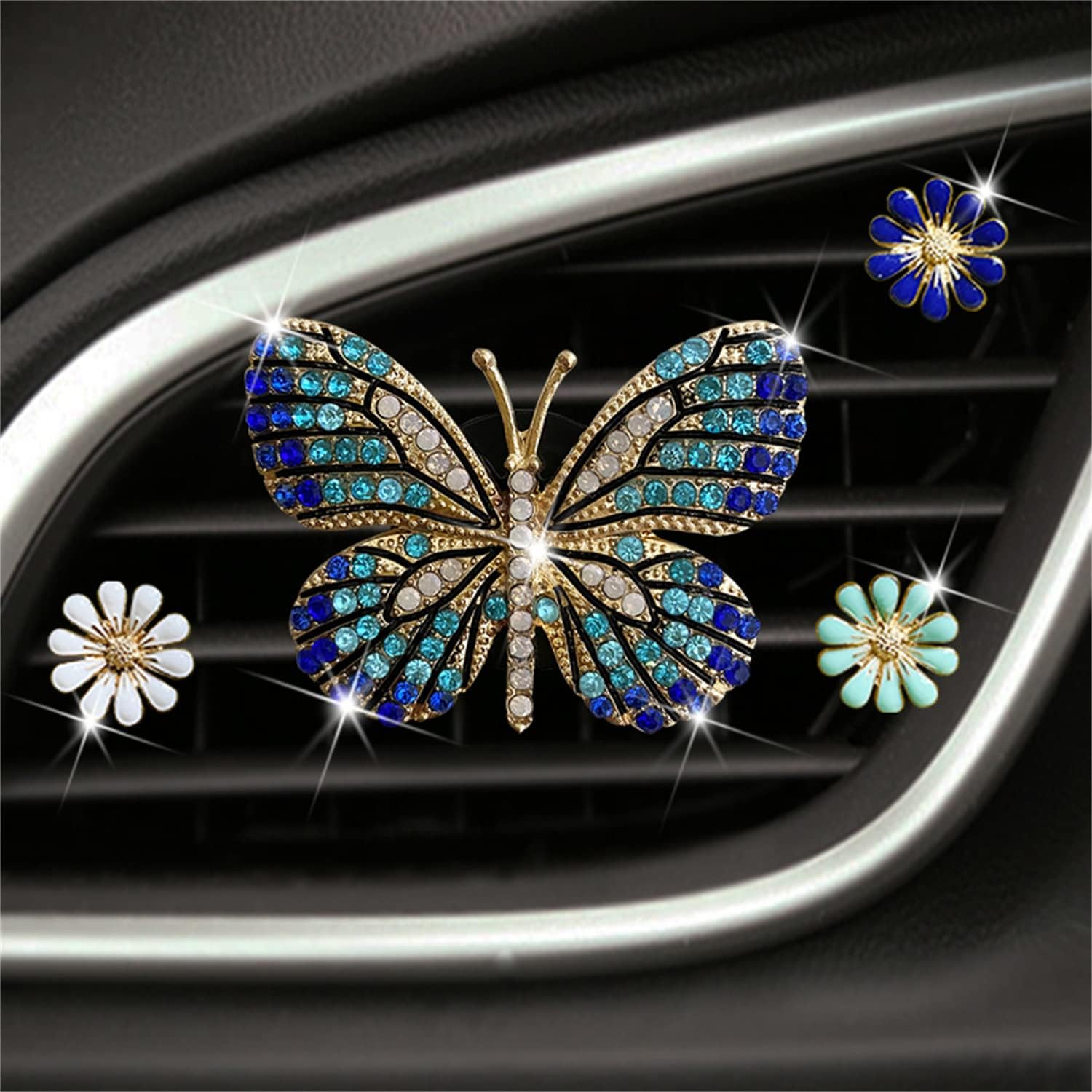 Amazon.com: 4 Pcs Bling Butterfly Car Aromatherapy Air Vent Clips ...