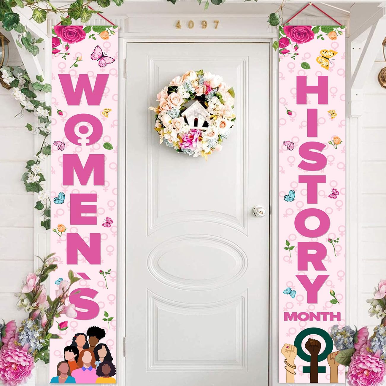 Amazon.com: Women History Month Decorations Door Banners, 2pcs Women ...