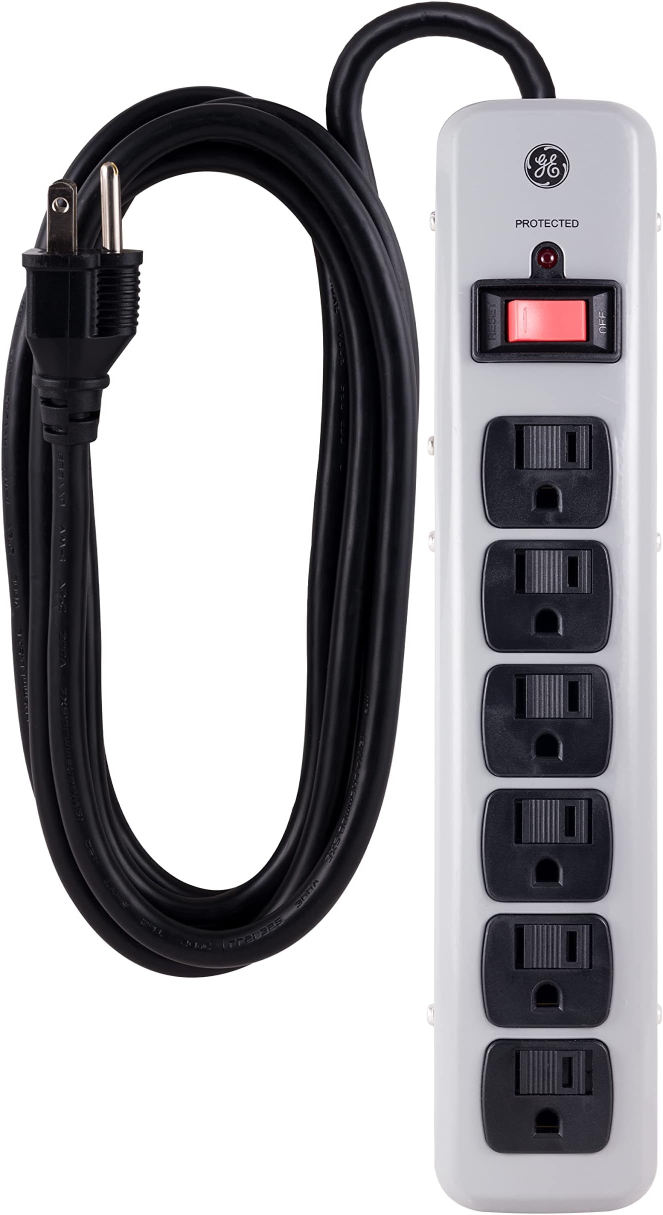 Amazon.com: GE 6 Outlet Surge Protector, 3 Prong Power Strip, 8 Ft ...
