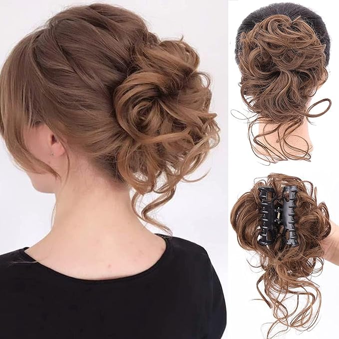 Bun Wig, Messy Bun Hair Piece Tousled Updo H air Extensions With ...
