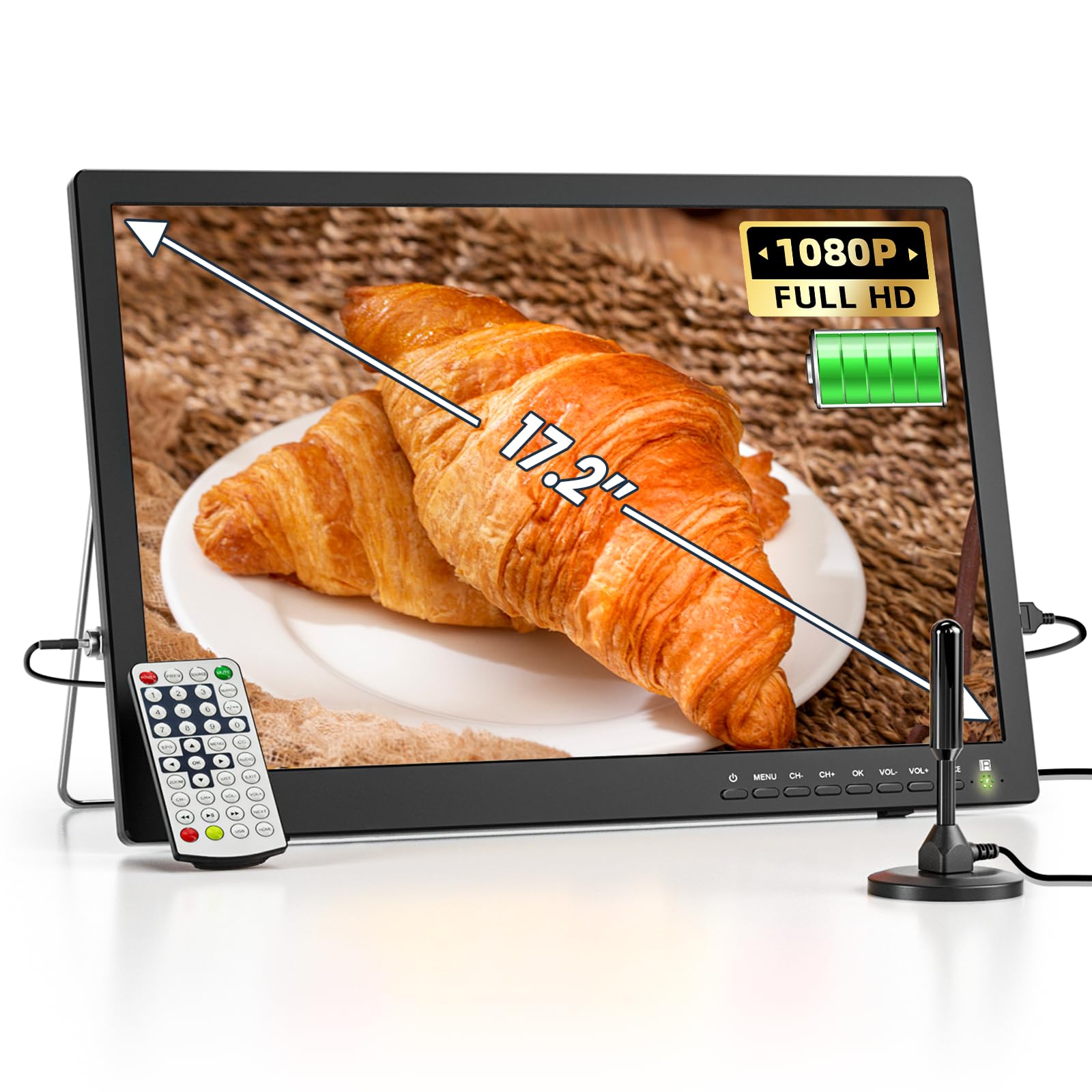 Snapklik.com : NORTHING 17.2" 1080P 12 Volt Portable TV