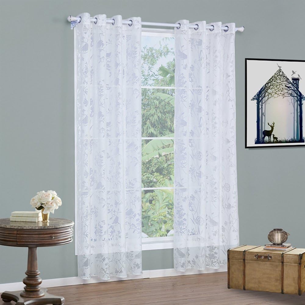Amazon.com: Bebling Elegant Decorative Sheer Curtain, Panels, Window ...