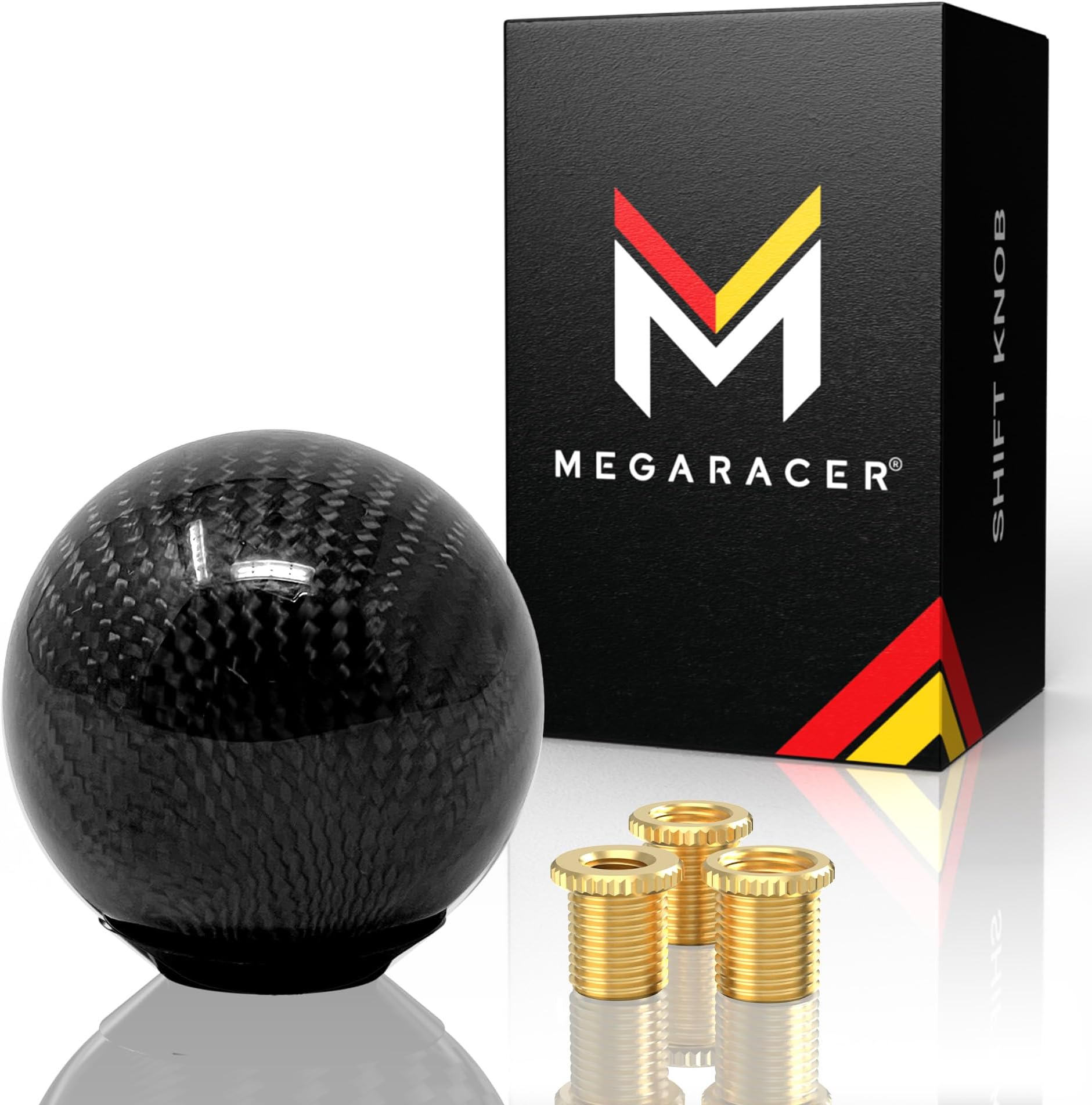 Amazon.com: RYANSTAR Carbon Fiber Shift knob Round Ball Racing Gear ...