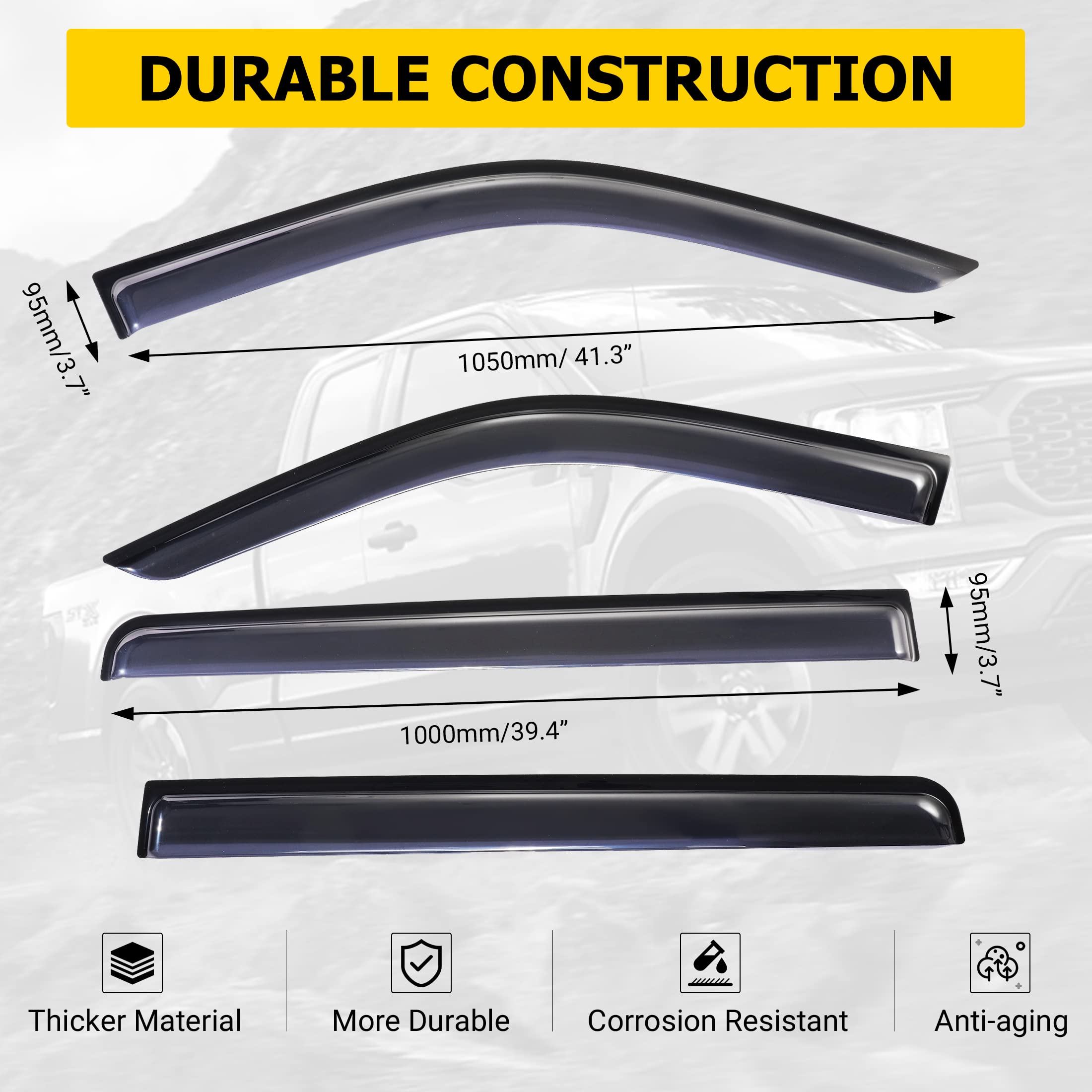 Snapklik.com : AUXMART Tundra Window Visors Side Window Deflector ...