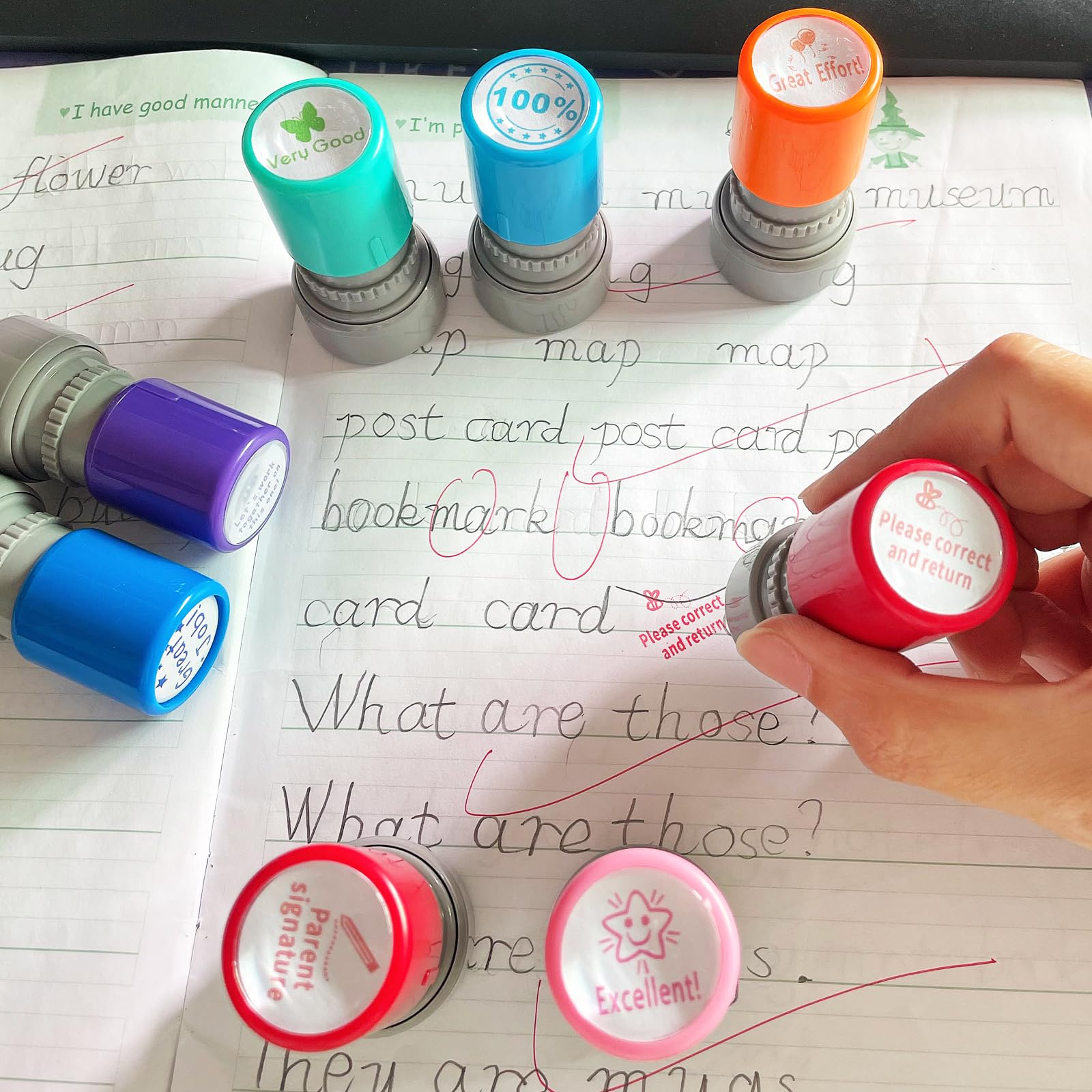 Snapklik.com : 8Pcs Teacher Stamps For Classroom Teachers Elementary ...